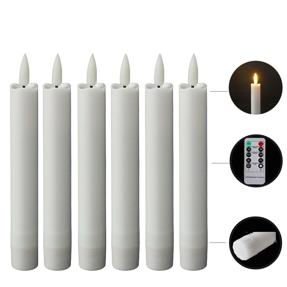QZGZDS Battery-Powered Flameless LED Taper Candles, Remote Control ...
