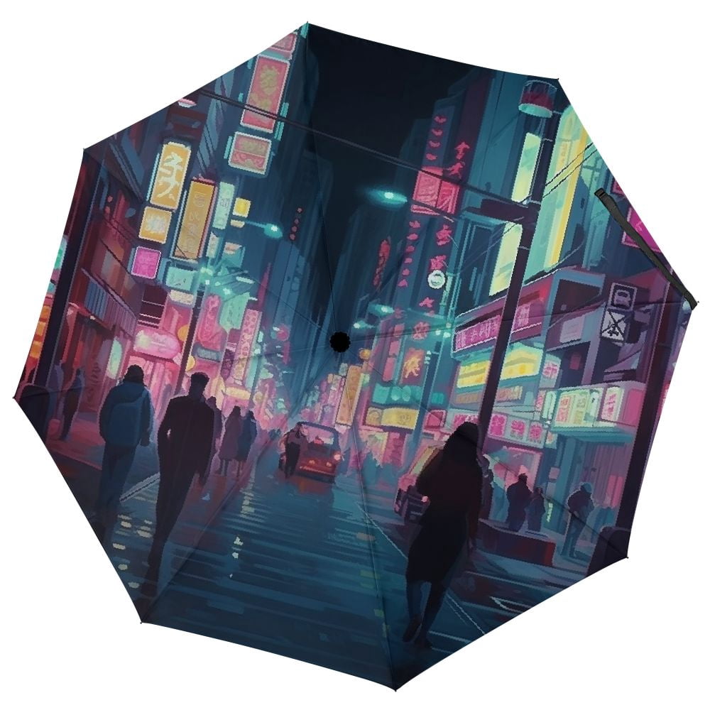 QZHH Neon Signs Three-Fold Umbrella Automatic Portable Umbrella for ...