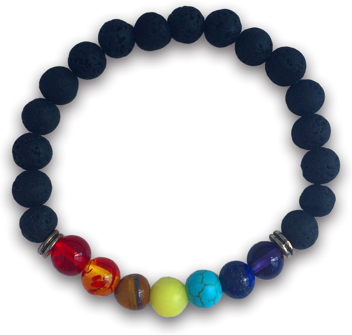 QZLGJL 7 Chakras Real Stone Bracelet for Women and Men - Helps Balance ...