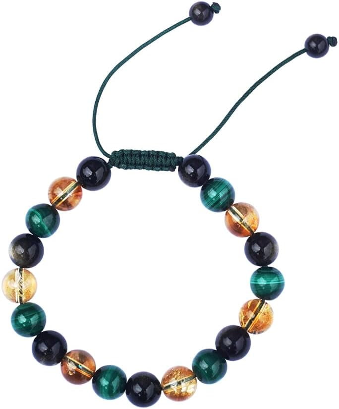QZLGJL Citrine Malachite Golden Obsidian Triple Protection Bracelet ...