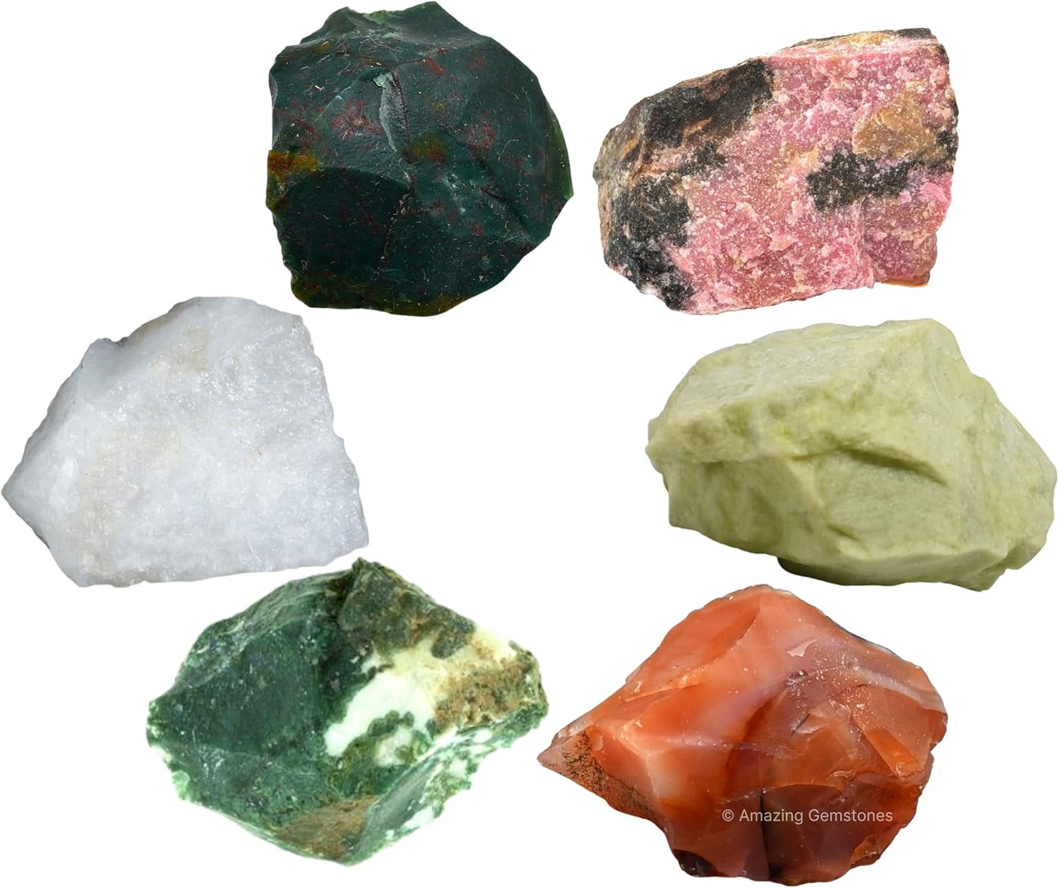 QZLGJL Crystal for Immunity Manifestation, Set of 6 Blood Stone ...