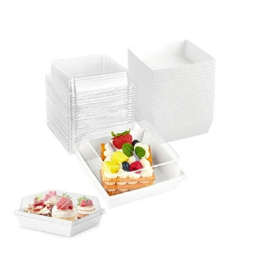 50 Pack Premium Kraft Baking Boxes, 6x6 Bakery Box with Clear Window ...