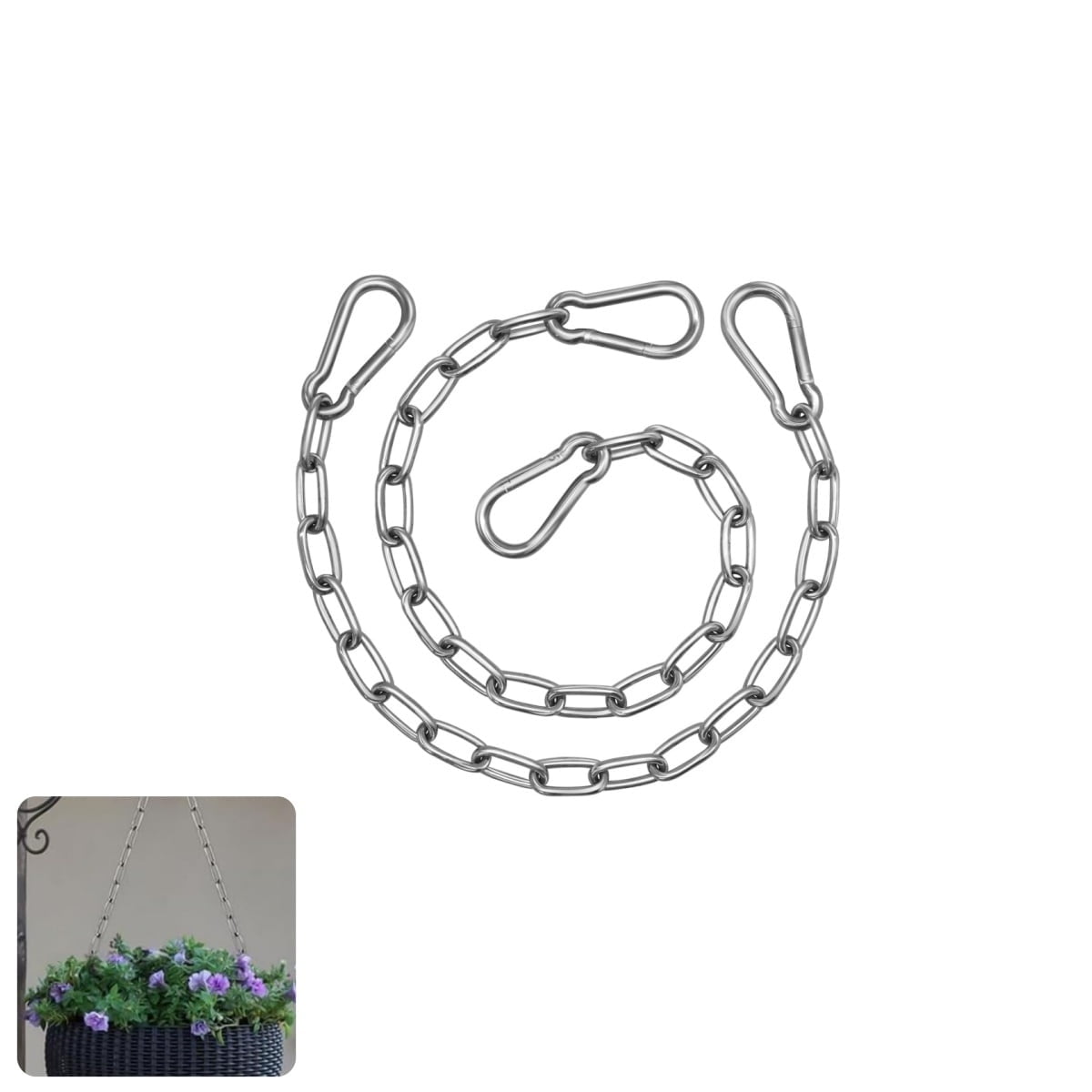 QZS 20x0.12In Portable Closed Links Short Chain,2 Pack Stainless Steel ...