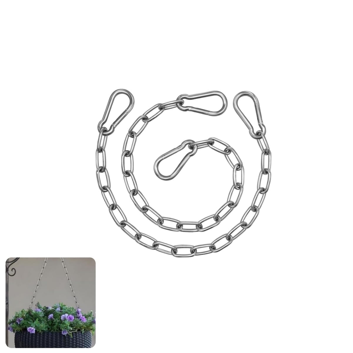 QZS 20x0.12In Portable Closed Links Short Chain,2 Pack Stainless Steel ...