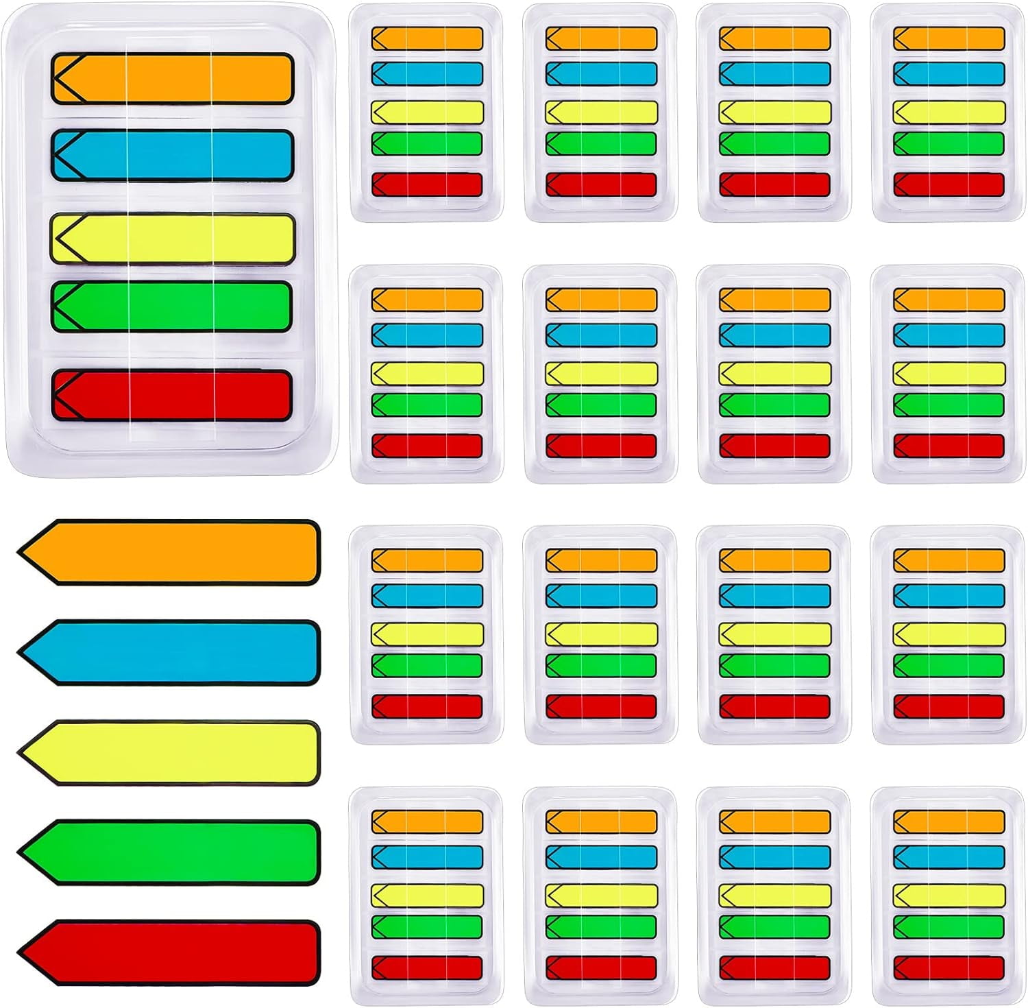 Tutuviw Sticky Sign Here Tabs, 6 Packs, 600Pcs, Multicolor Arrow Page ...