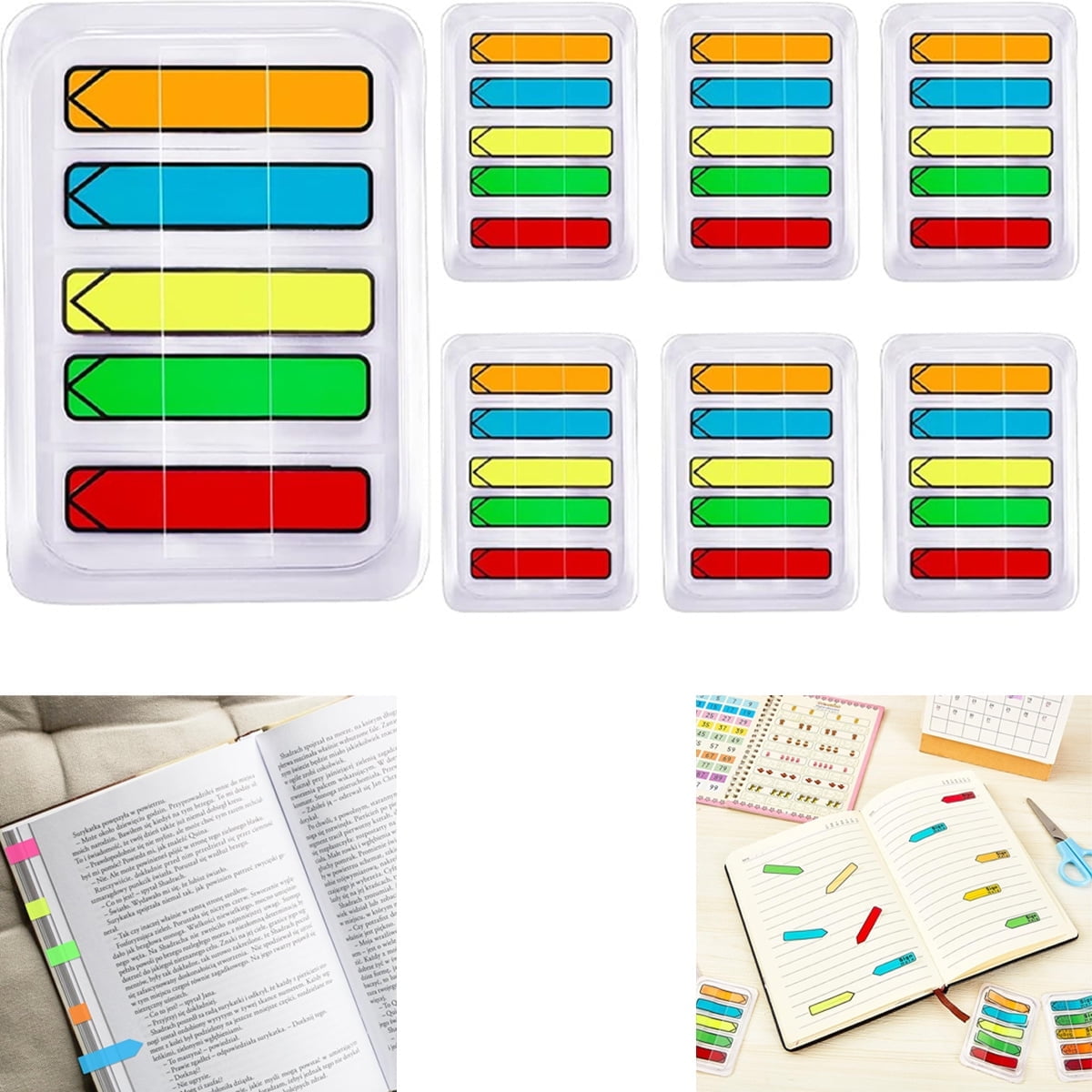 QZS 600 Pcs Page Markers Colored Sticky Tabs, Arrow Tabs, Arrow Flags ...