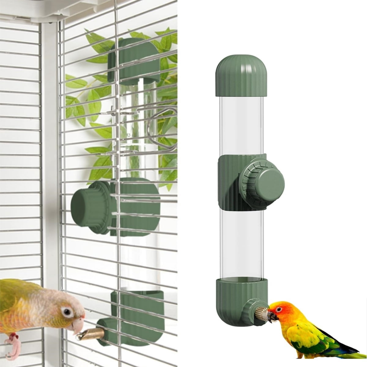 QZS Automatic Water Dispenser for Bird,Green Bird Cage Suspended ...