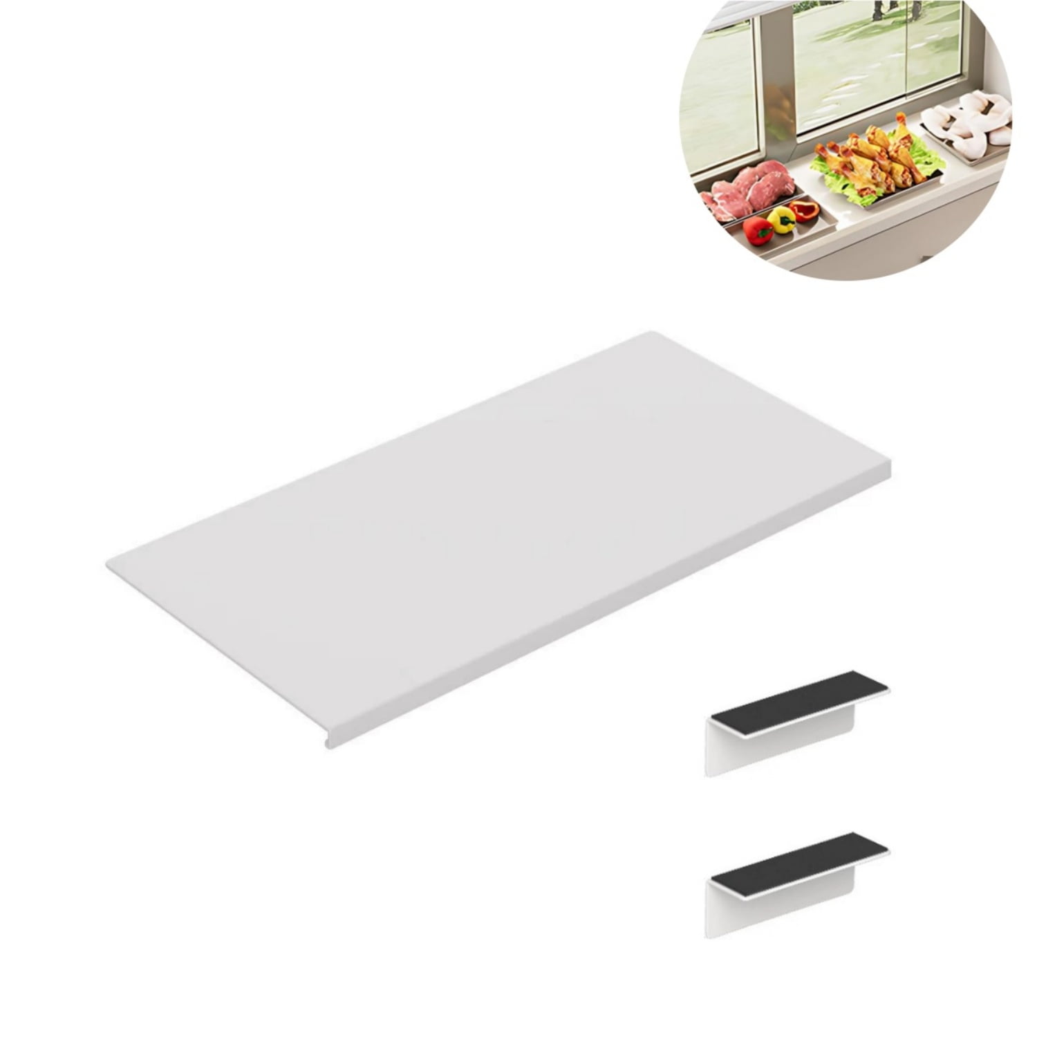 QZS Carbon Steel Countertop Board,15.75x7.9In Countertop Extension ...