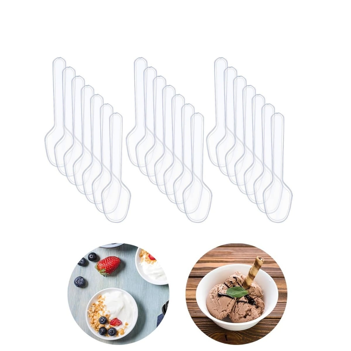 QZS Clear Mini Spoons,Pack of 500 Durable Small Plastic Tasting Tiny ...