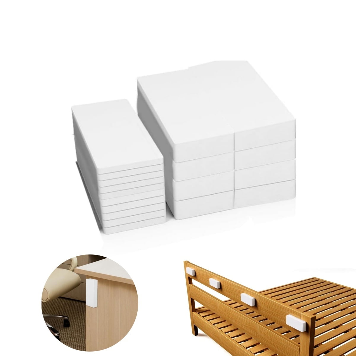 QZS Foam Headboard Stoppers,White Self Adhesive Anti Shake EVA Foam Bed ...