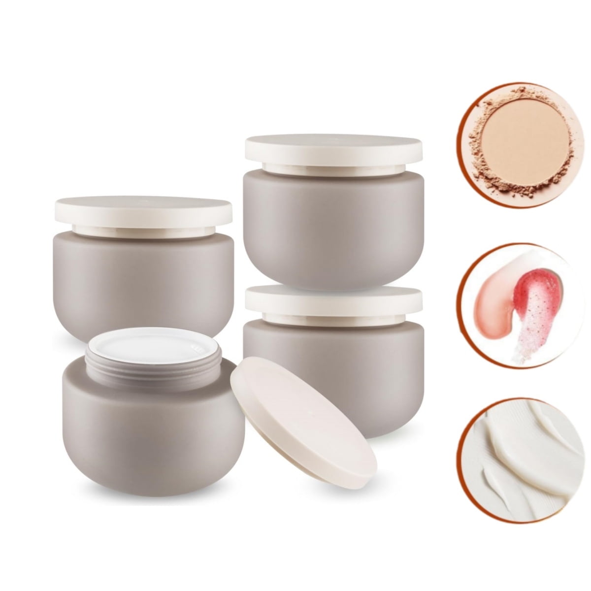 QZS Gray Lotion Storage Container,Set of 4 Portable Hand Cream ...