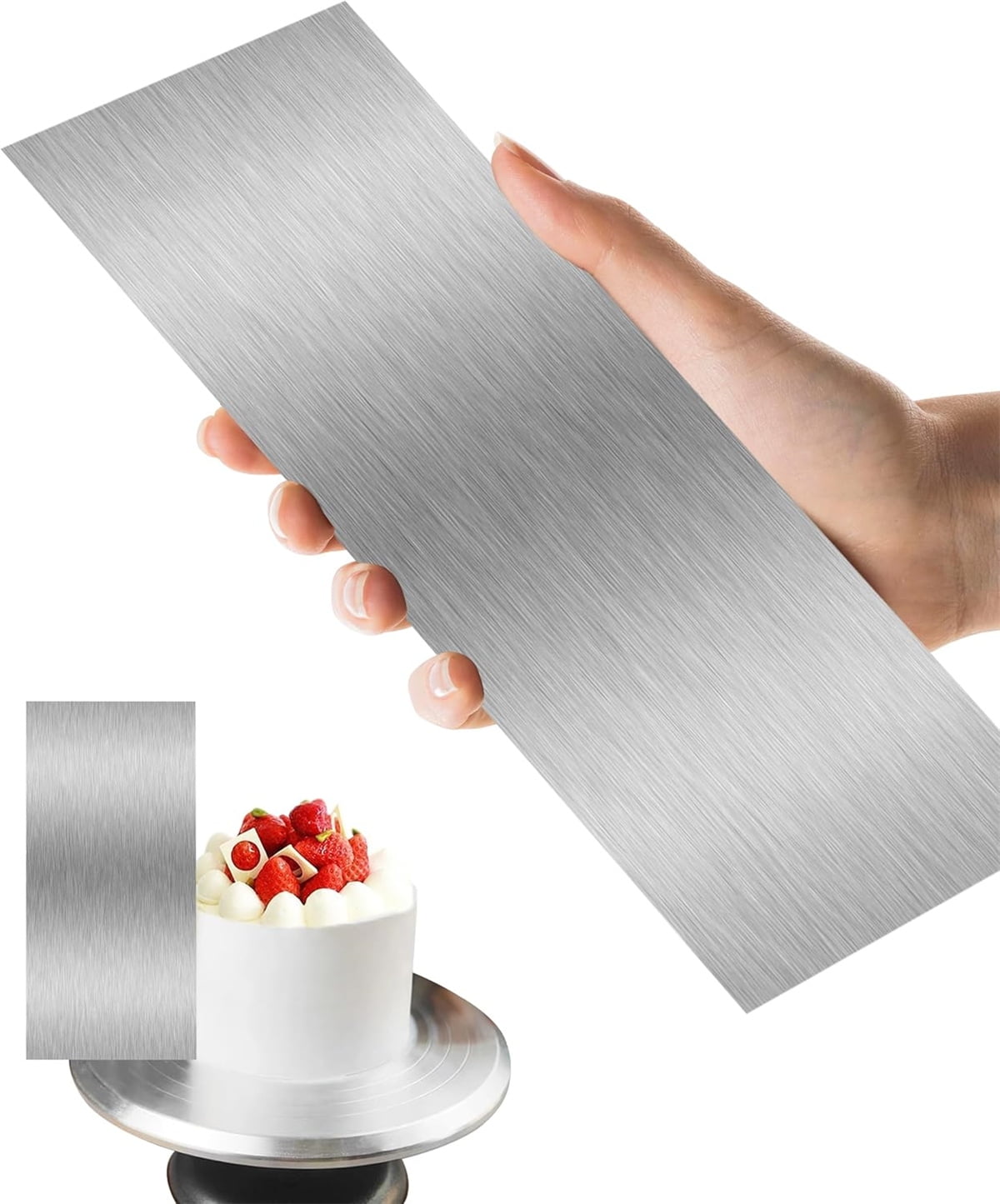 QZS Metal Cake Scraper 9", Mousse Cake Scraper Stainless Steel with ...