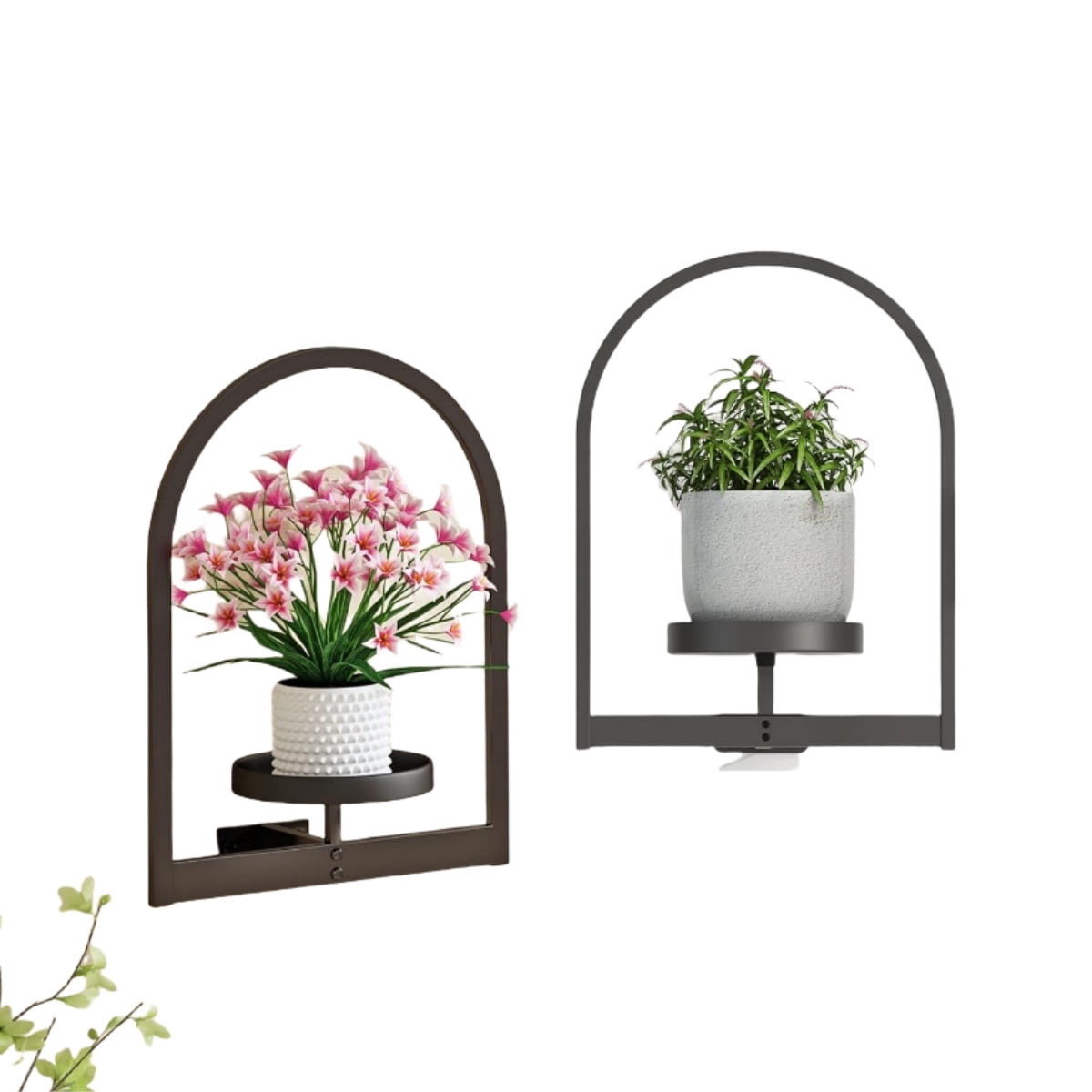 QZS Metal Planters Shelves,Wall Decor Planter Hanging Shelf,Portable ...