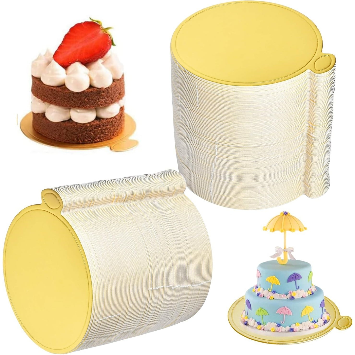 QZS Mini Cake Boards,Pack of 50 Mini Round Dessert Circle Base Plates,3 ...