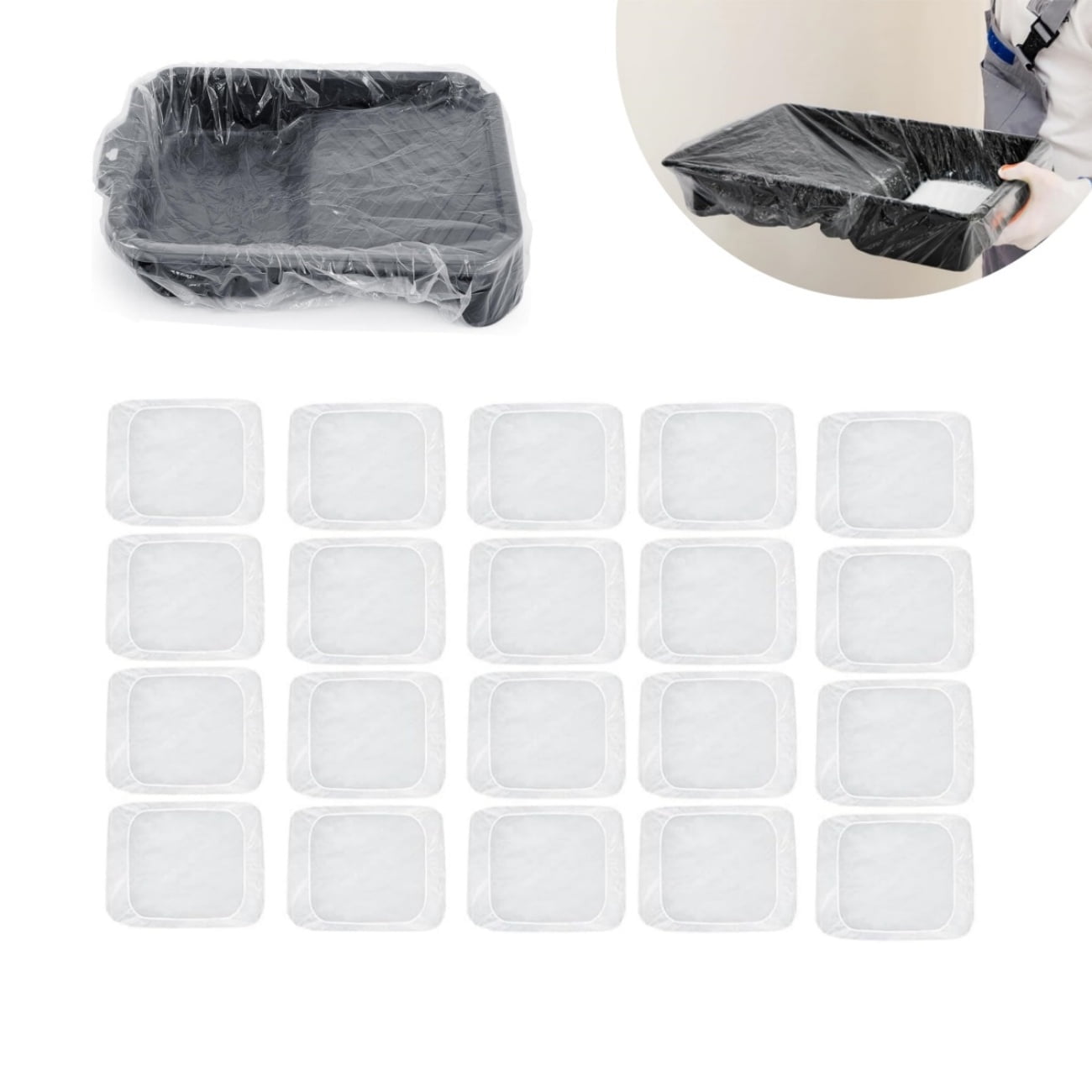 QZS Paint Pan Cover,20Pcs Disposable Paint Tray Cover for DIY Projects ...