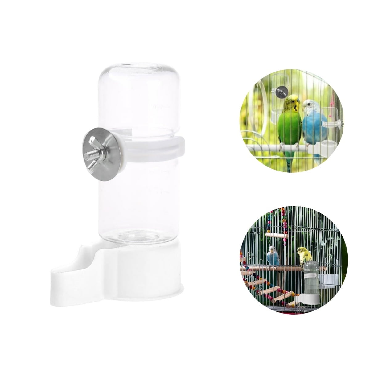 QZS Pet Bird Waterer,1Pack Parakeet Water Dispenser for Cage No Mess ...
