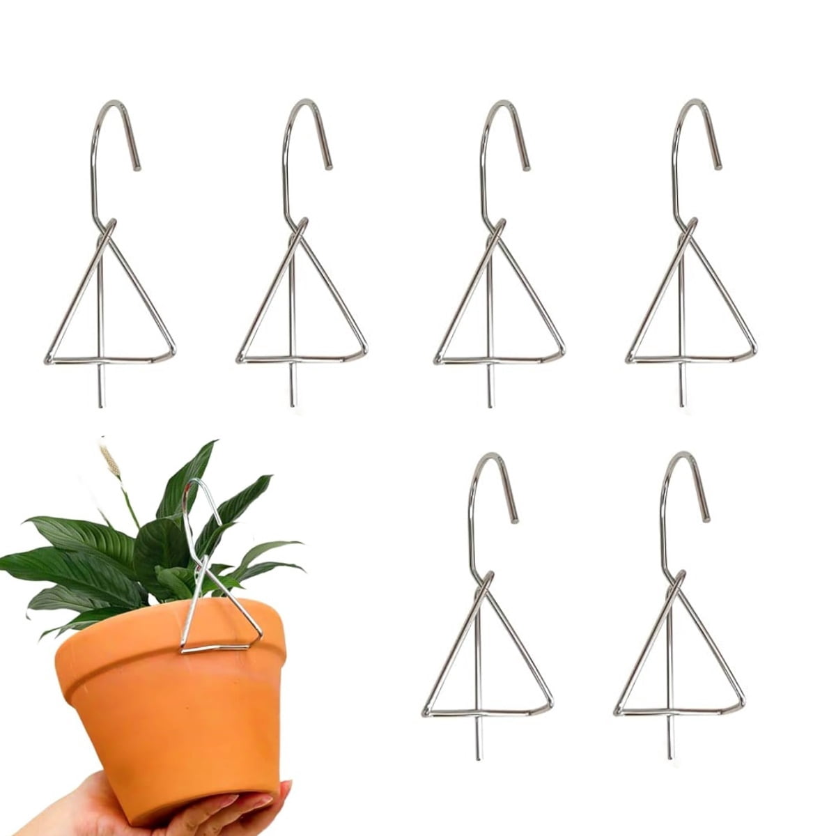 QZS Pots Hangers,Wall Hanging Flower Containers Hooks Wall Fence Flower ...