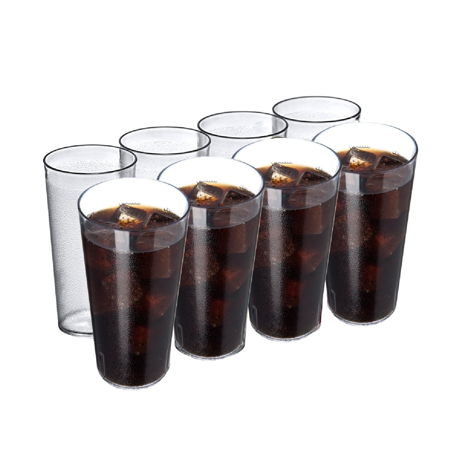 QZS Set of 8 Plastic Tumblers,Tumbler Beverage Cup,All-Clear Reusable ...