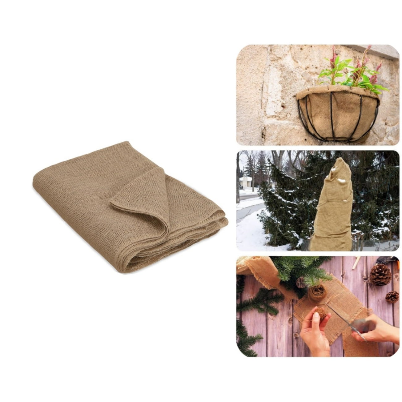 QZS Tree Wrap Burlap,19.7x19.7In Weed Barrier Fabric for Gardening ...