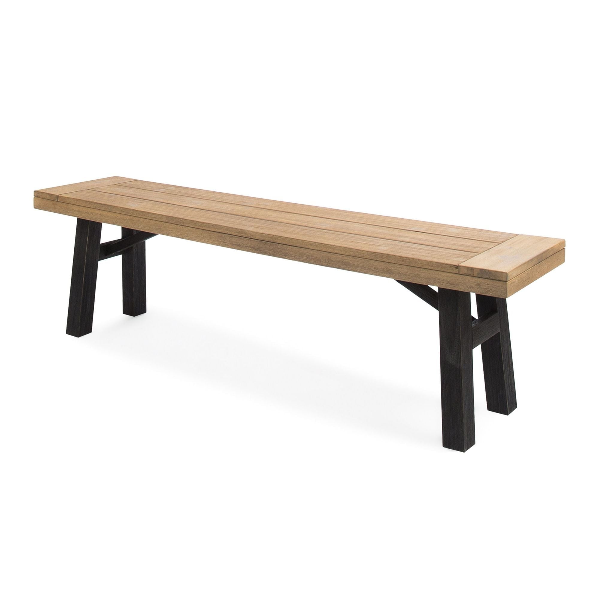 QZV Captivating Rustic Bench with Slatted Seating - Walmart.com