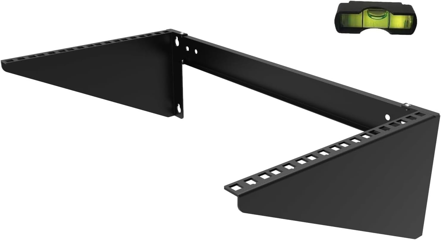 QZXA 19 Inch 6U Heavy Duty Vertical Wall Mountable Rack and 125 lb Wall ...