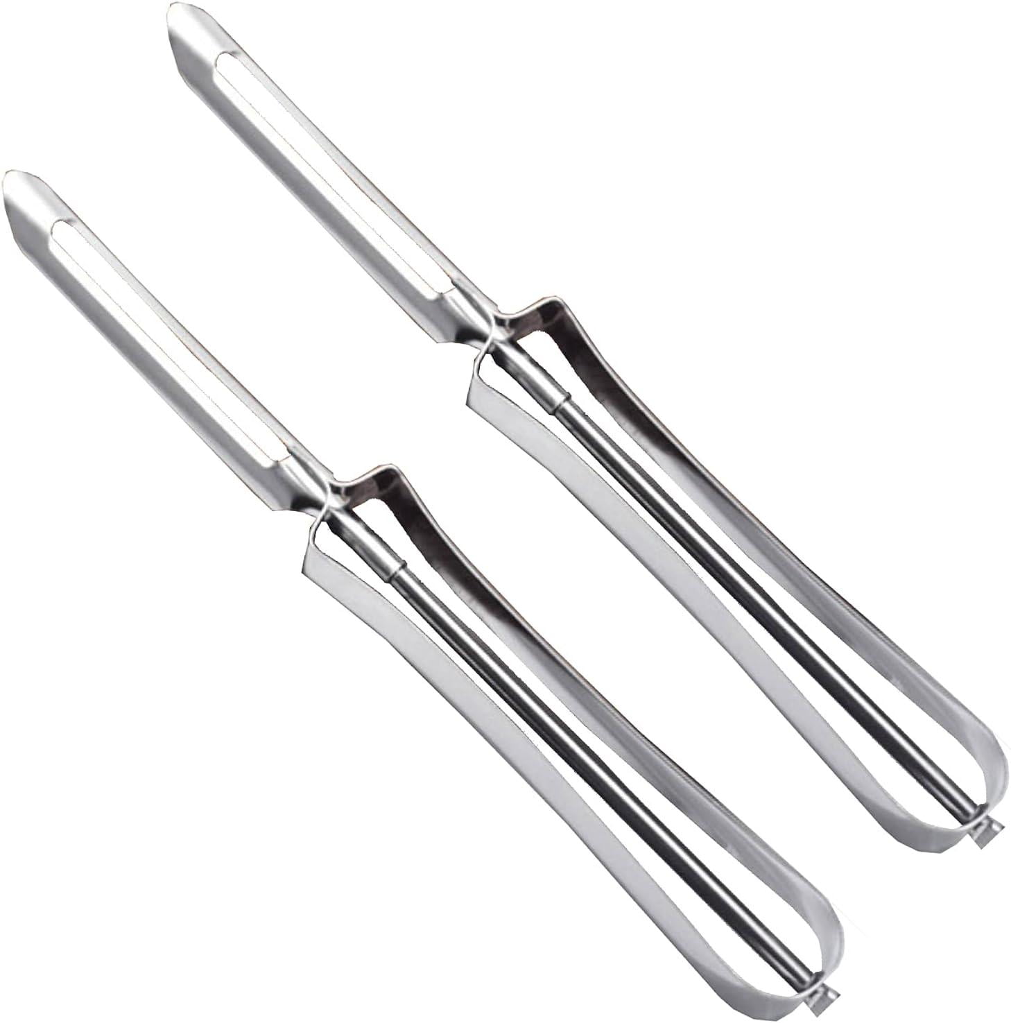 QZZL 2 Pack Kitchen Vegetable Peeler, Stainless Steel Rotary Peeler For ...