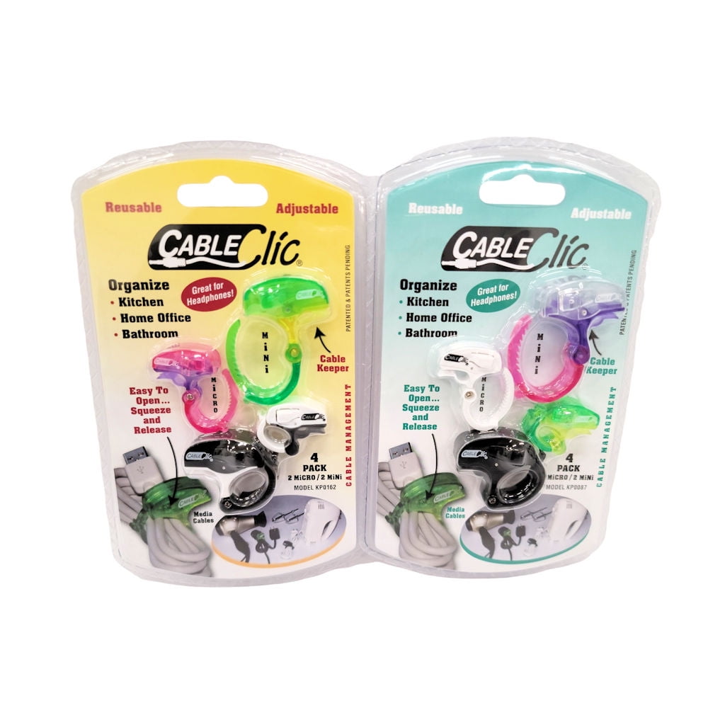 Qa Worldwide KP0087 / KP0162 Cable Clic Organizer Pack, 4 Micro and 4 ...