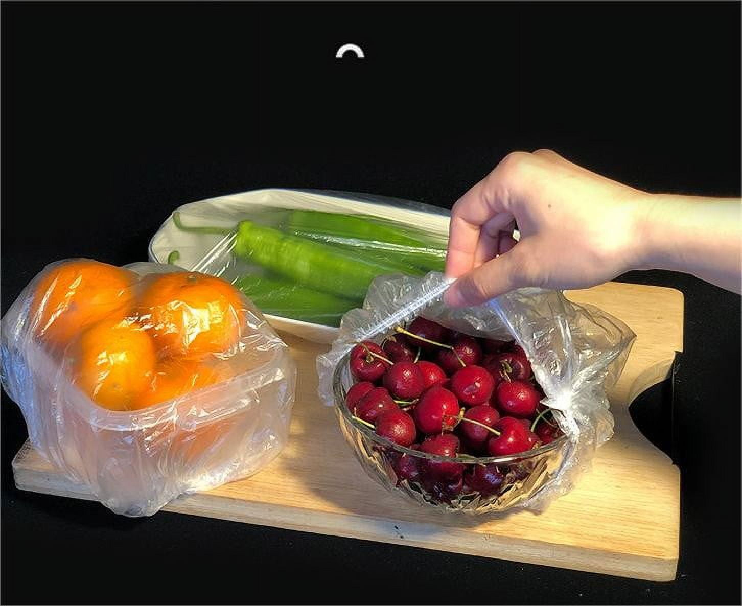 Qaailabf 100-Pack Disposable Elastic Bowl Covers, PE Plastic Food ...