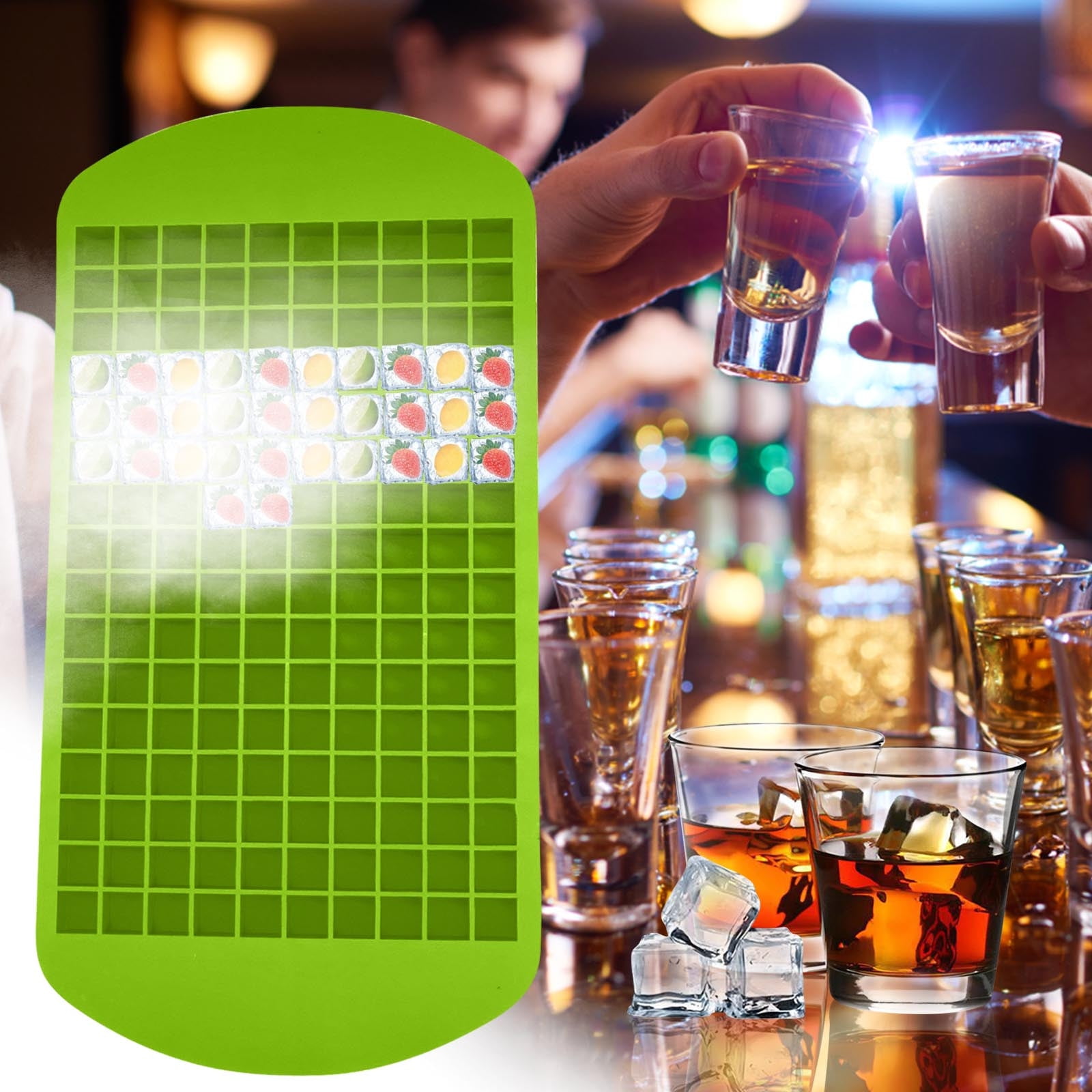 Qaailabf 160 Grid Mini Ice Cube Tray | Food Grade Silicone | 10mm Small ...