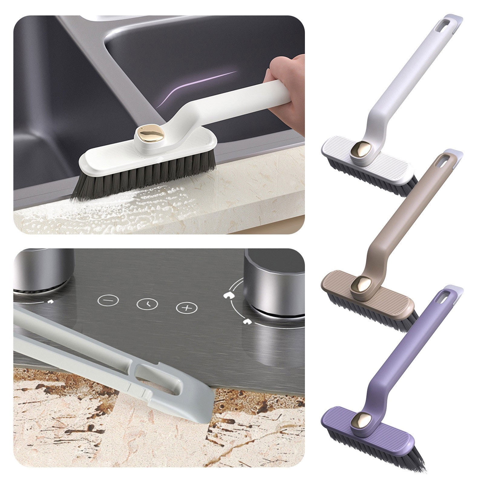 Rotating Crevice Cleaning Brush Set | Multifunctional 2-in-1 Gap & Tile ...