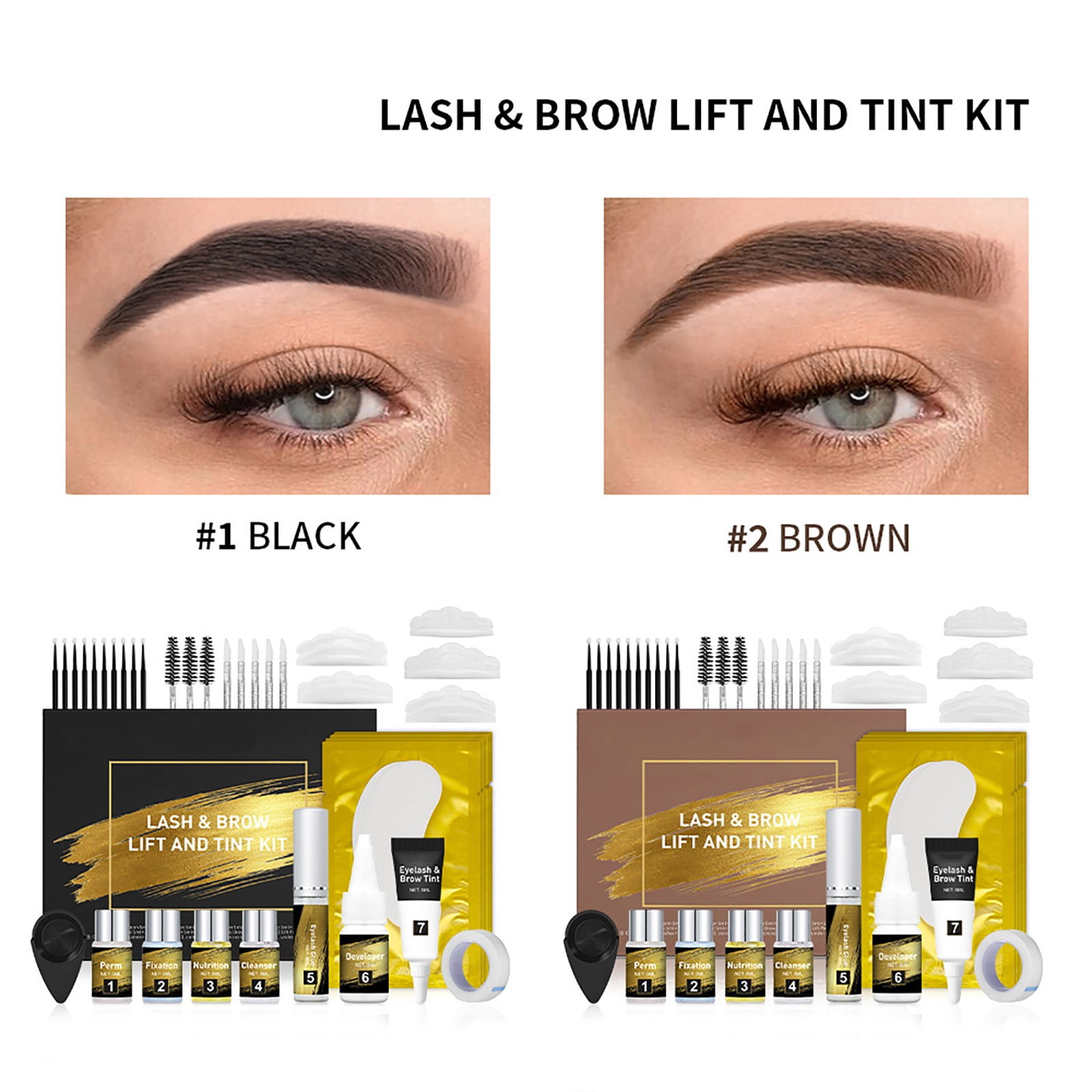 Qaailabf 2-in-1 Eyebrow and Eyelash Perming & Dyeing Kit, Keratin ...