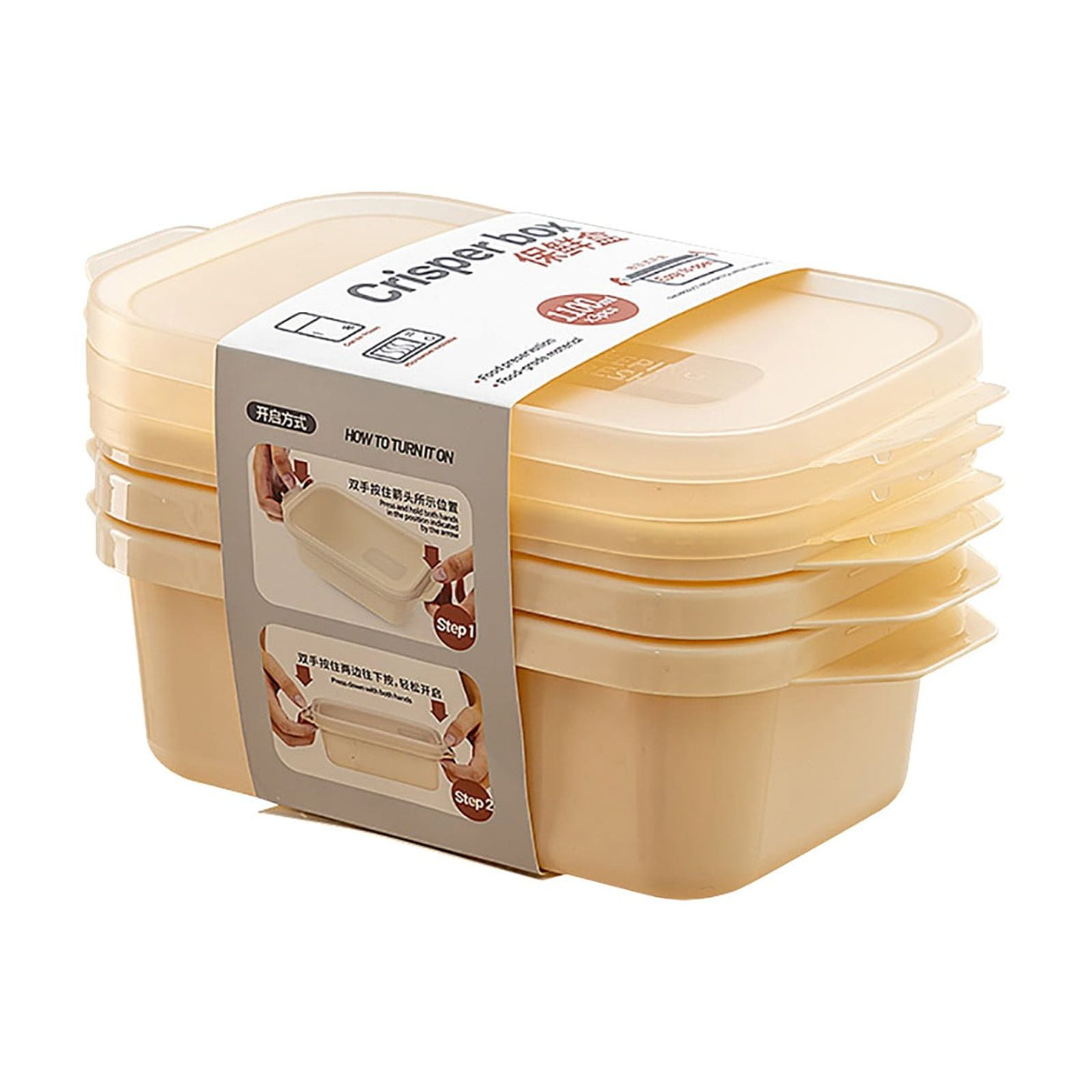 Qaailabf 3-Piece Household Food Grade Plastic Sealed Storage Container ...