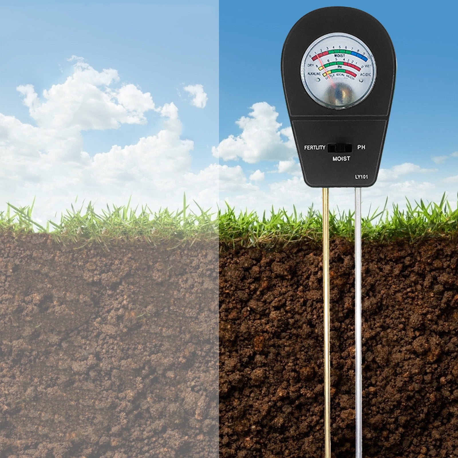 Qaailabf 3-in-1 Soil PH Tester Meter for Garden Plants with Moisture ...