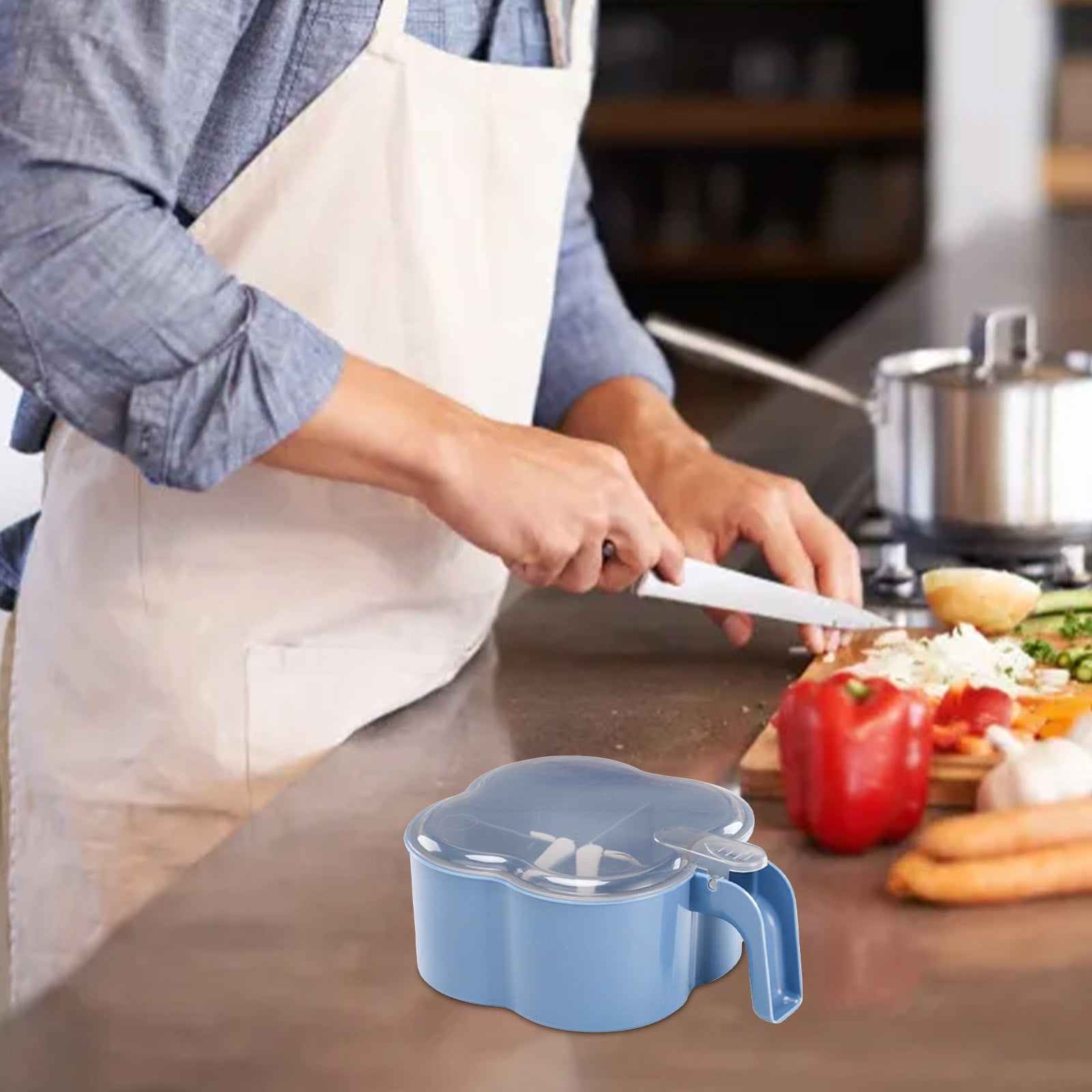 Qaailabf 4-Compartment Plastic Seasoning Box Kitchen Spice Container ...