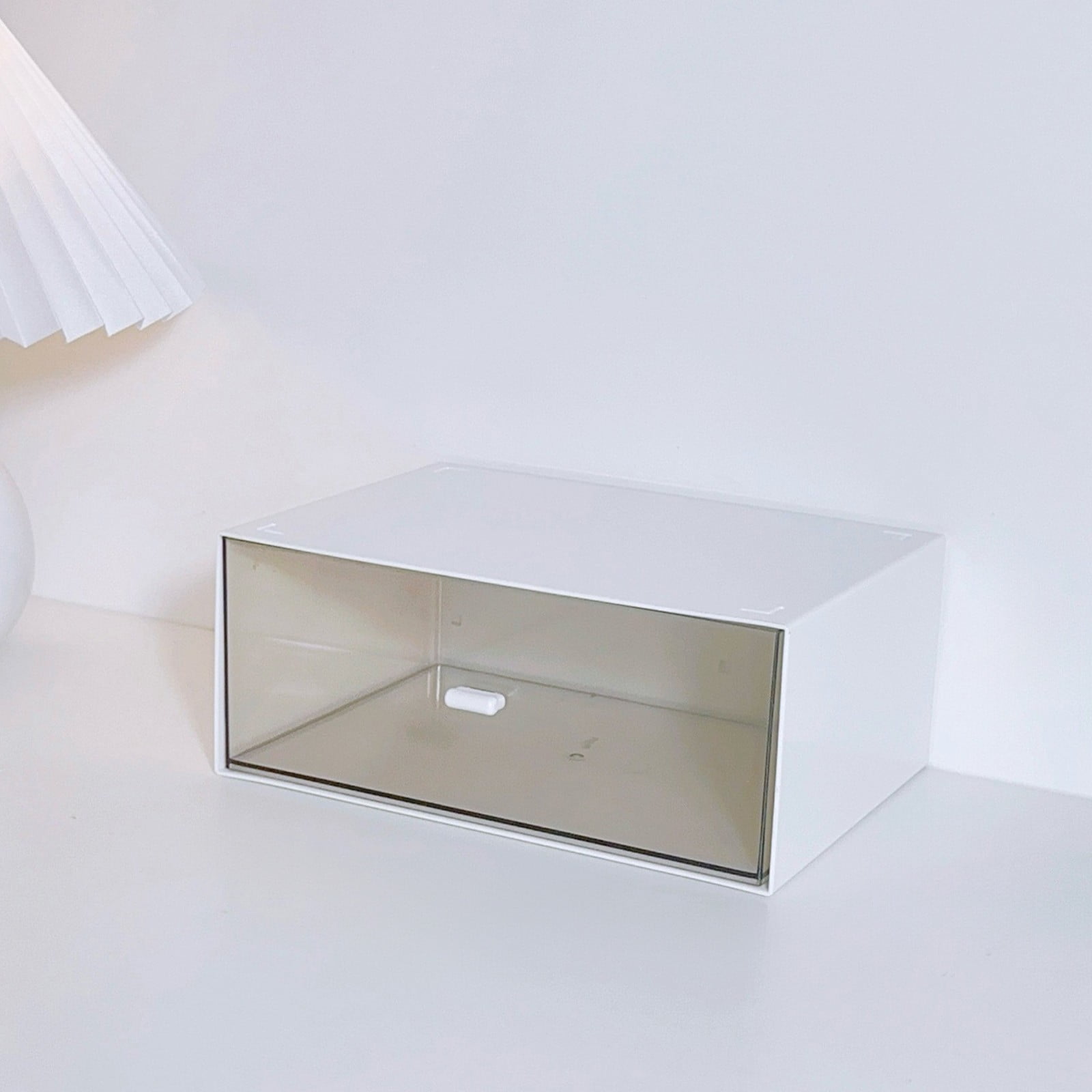 Qaailabf 4 Drawer Mini Desktop Organizer - Clear Plastic Stackable ...