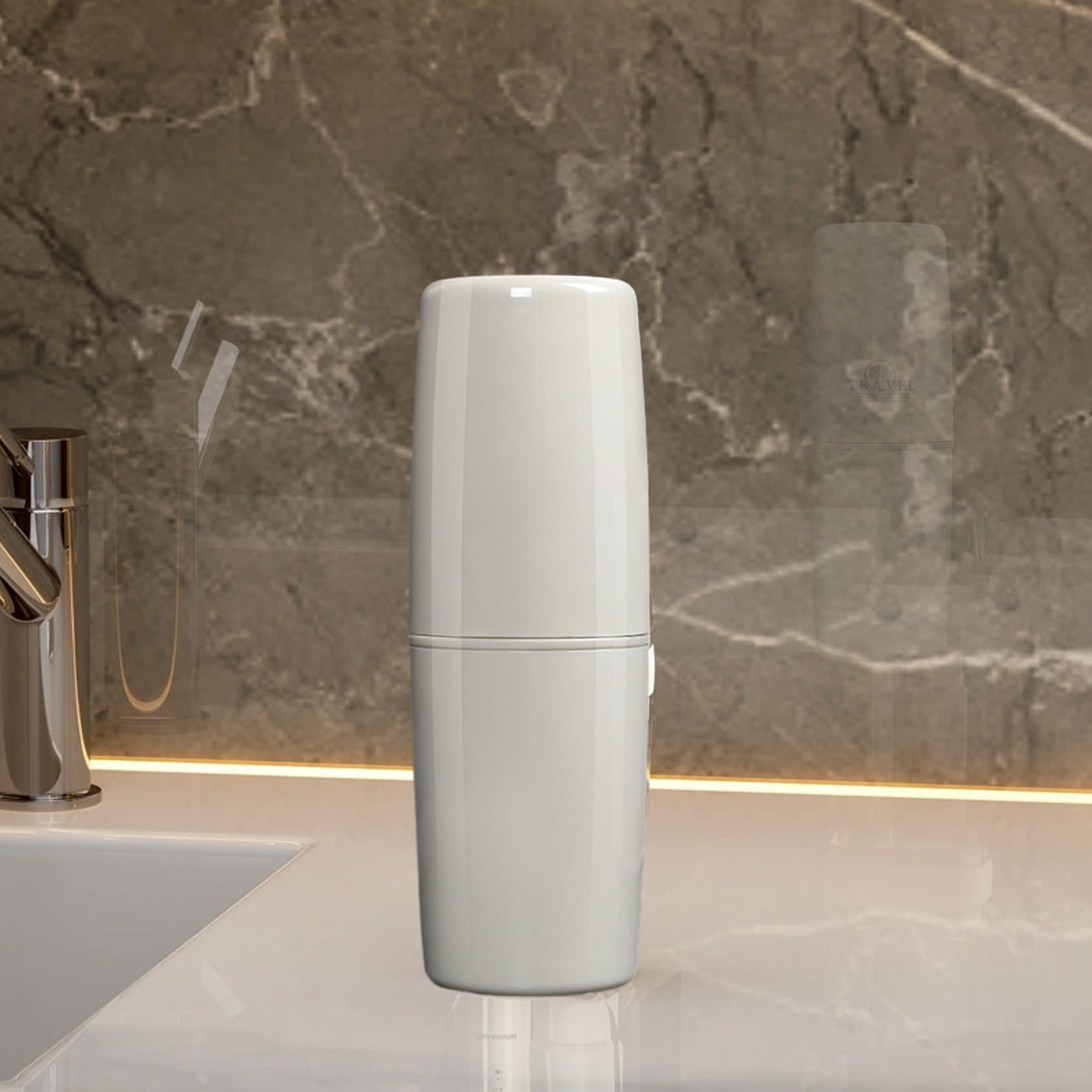 Qaailabf 4-Piece Travel Toiletries Set with Shampoo Pump and Lotion ...