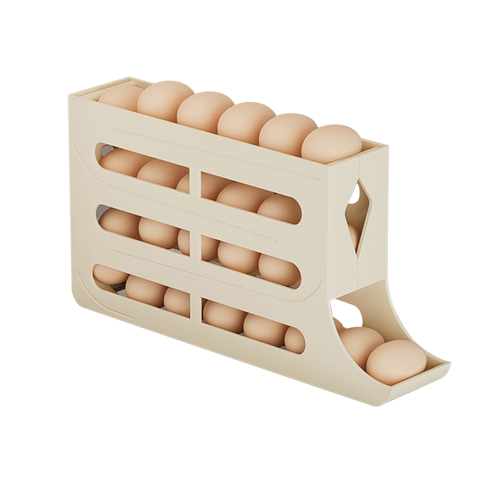 Qaailabf 4-Tier Auto Rolling Egg Dispenser for Refrigerator, Space ...