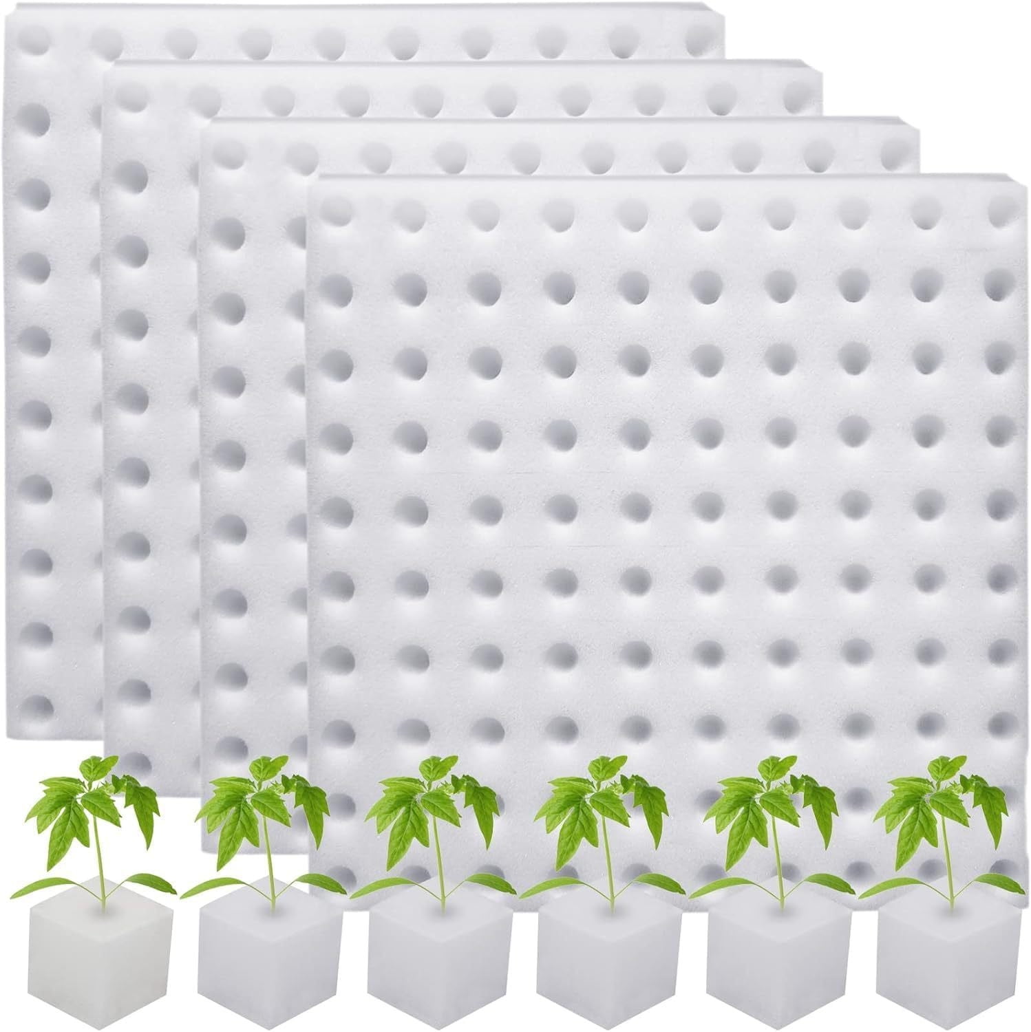 Qaailabf 400-Pcs Hydroponic Cultivation Sponges for Seedlings - 1 ...