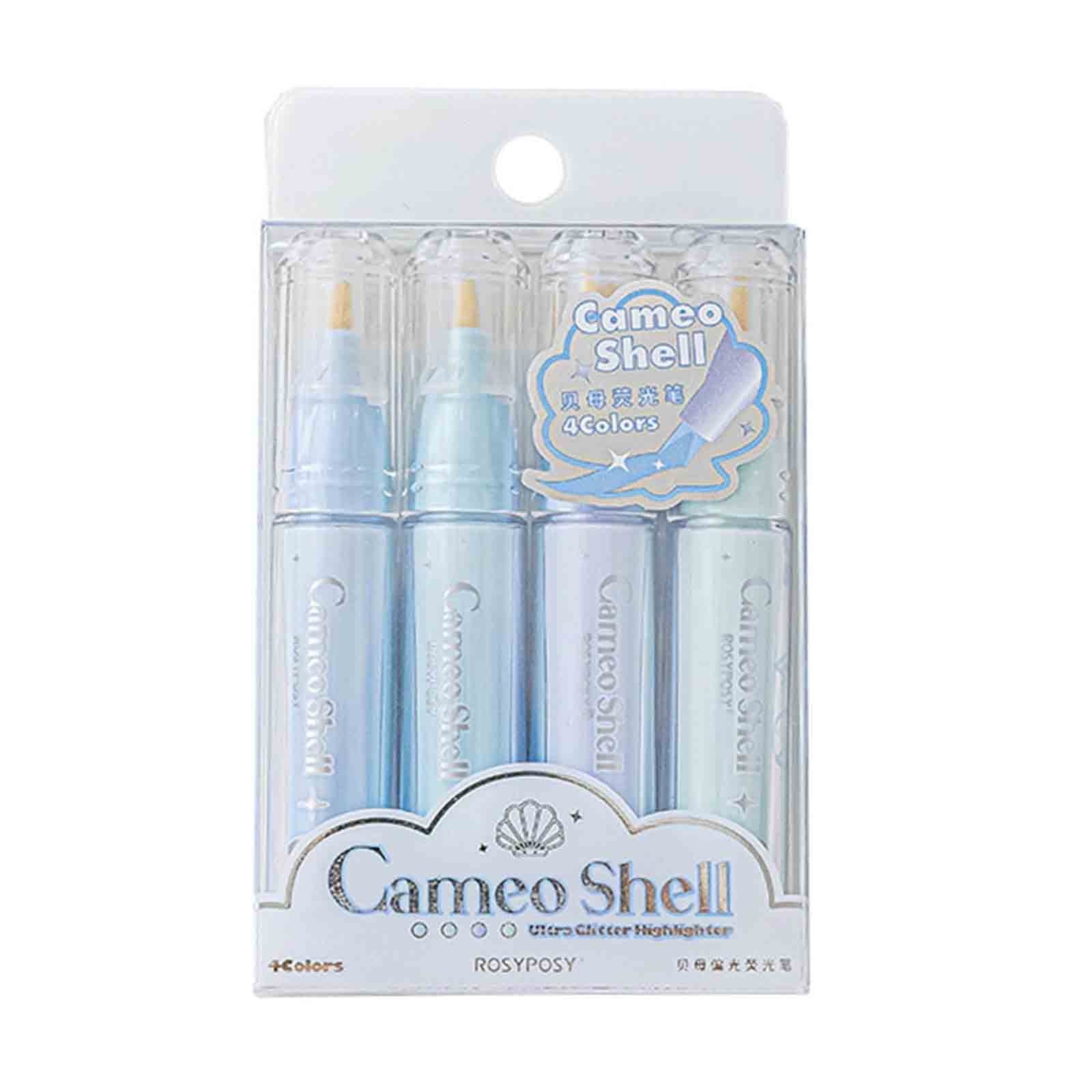 Glitter Highlighter Markers Set | Fiber Tip Multi-Color Fluorescent ...