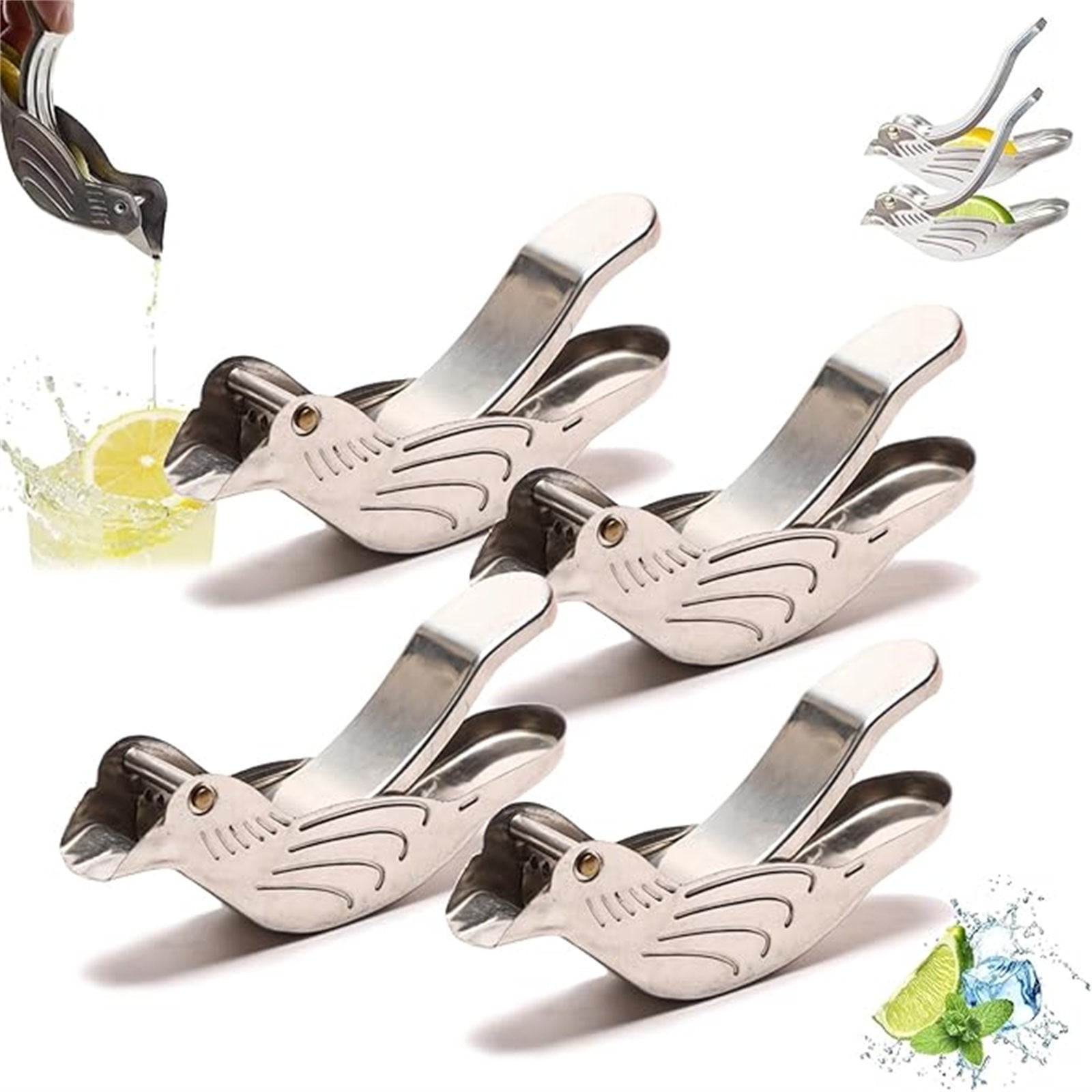 Qaailabf 4pcs Handheld Little Bird Lemon Orange Juicer Set, Compact ...