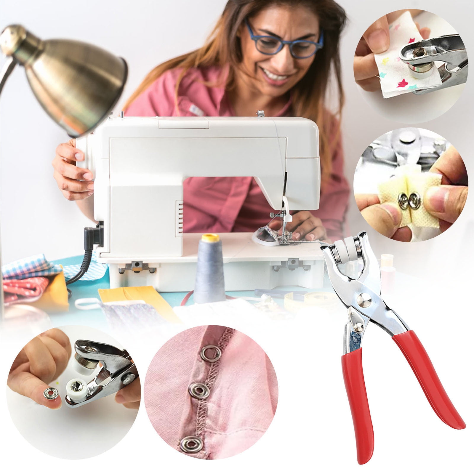 Qaailabf 5 Claw Button Installation Set, Non-Stitching Snap Fastener ...