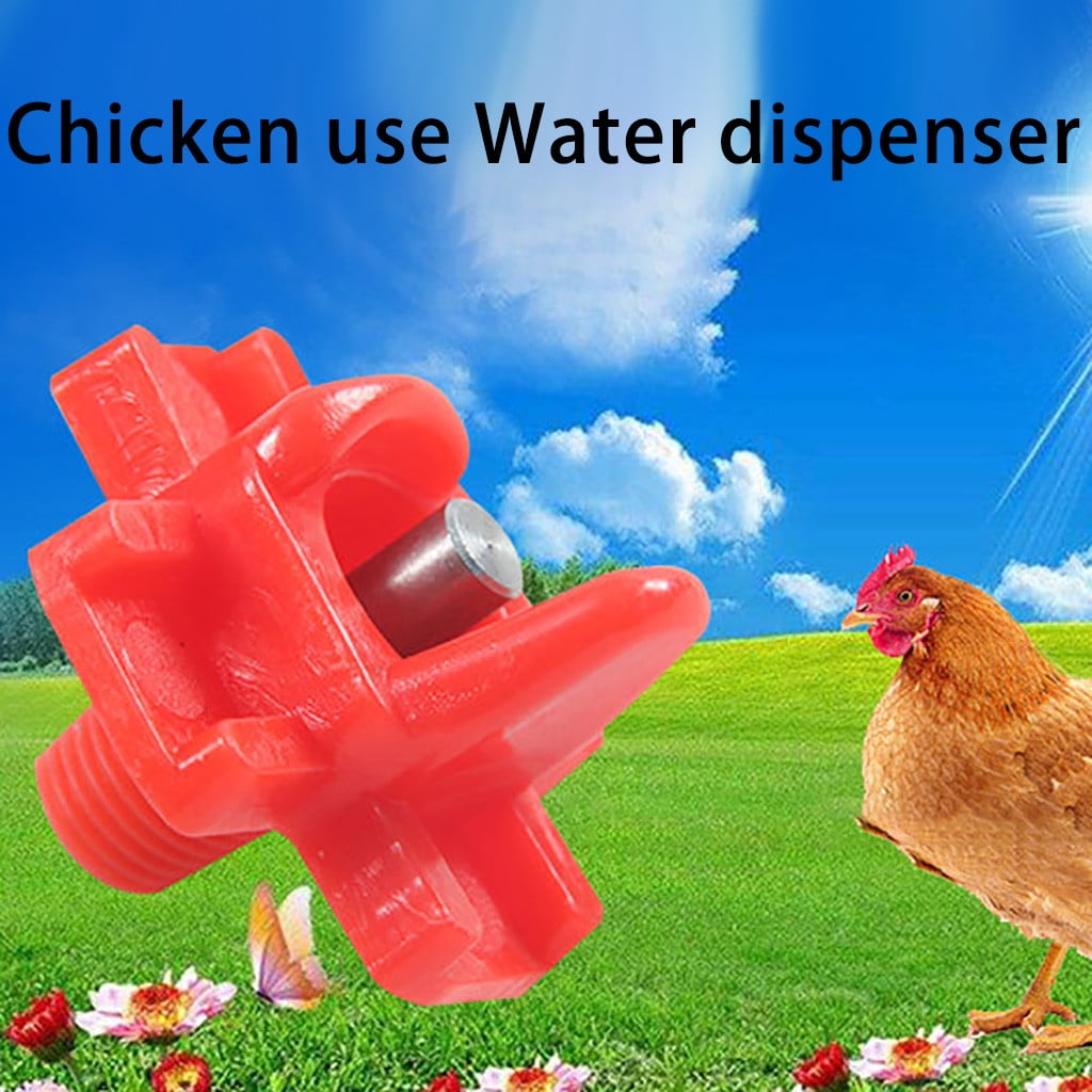 Qaailabf 5Pcs Red Automatic Poultry Chicken Drinker Cups with Spring ...