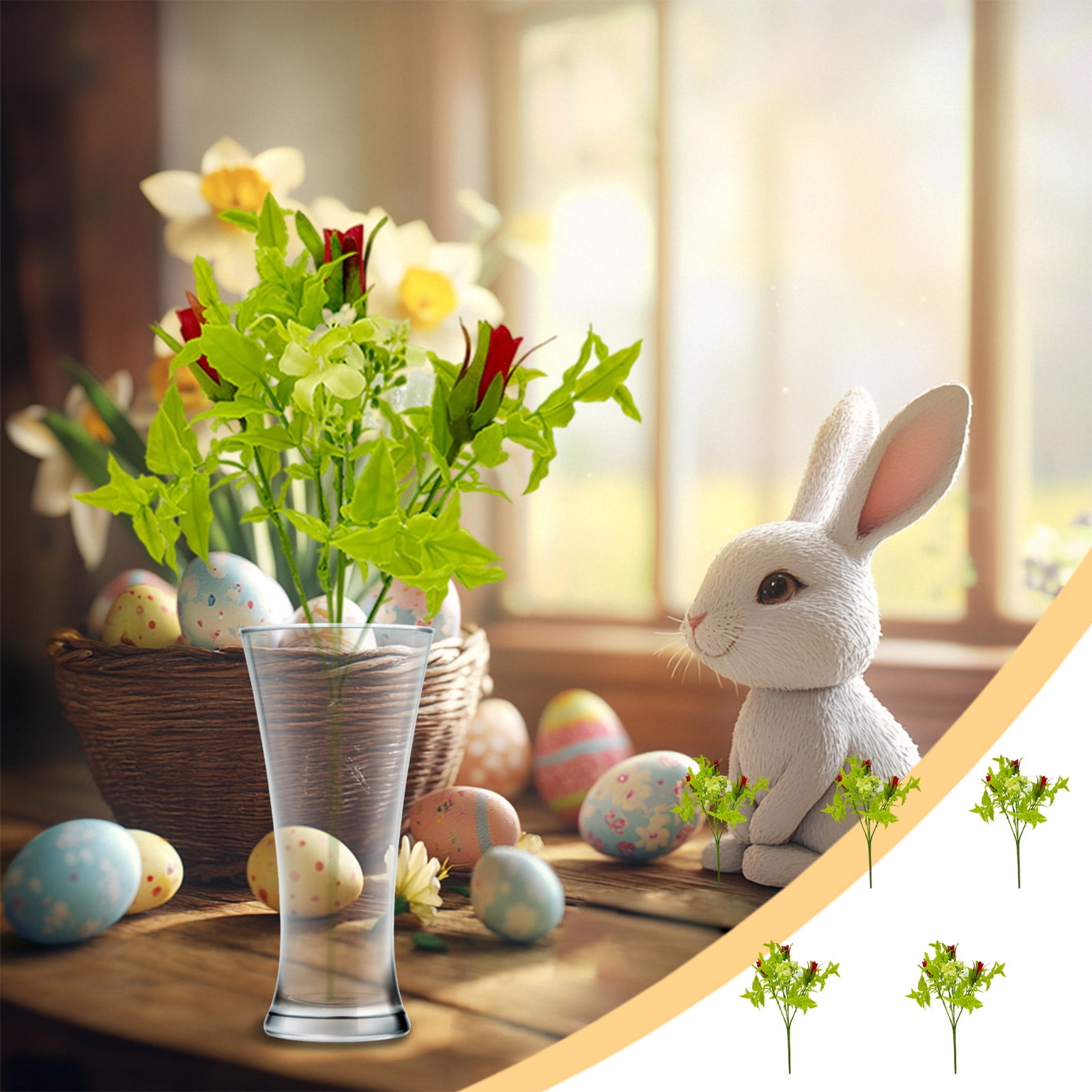 Qaailabf 5pcs Artificial Aquatic Plant Bouquet - 11.81in Green Plastic ...