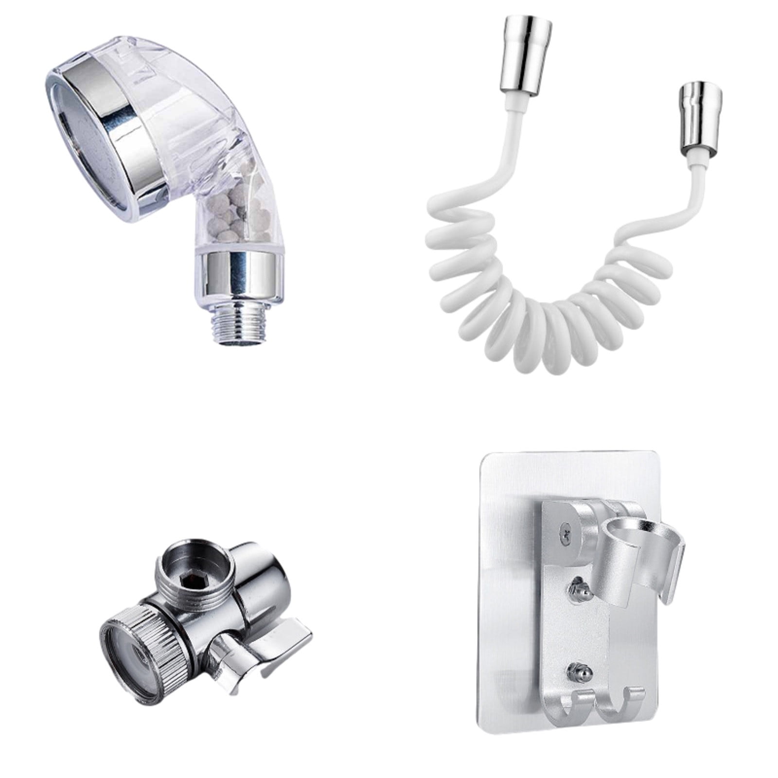 Qaailabf Adjustable Height Shower System with Handheld Spray 4-Piece ...