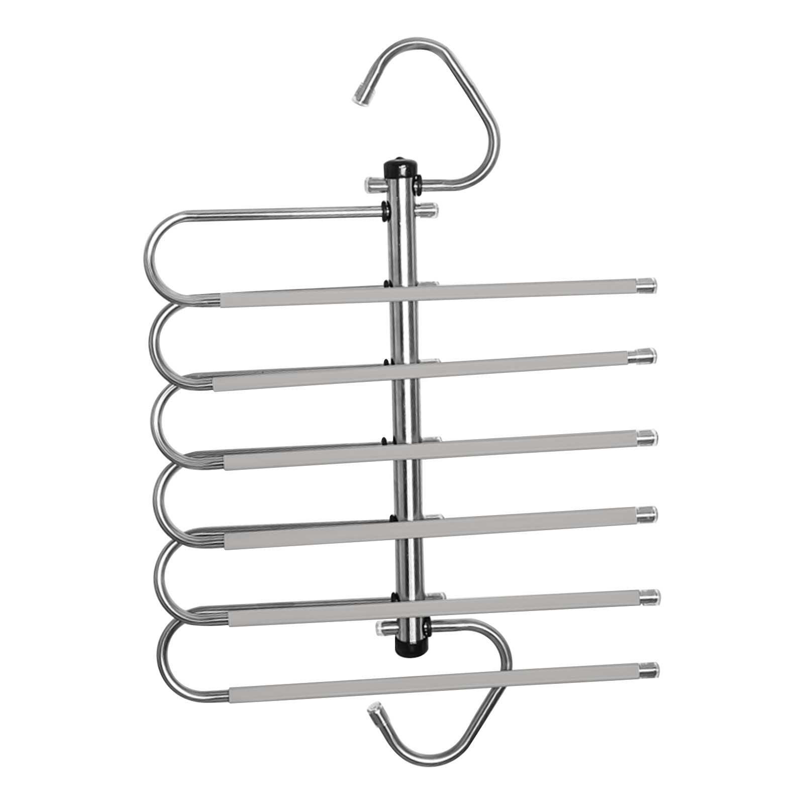 Qaailabf Adjustable Stainless Steel Folding Clothes Hanger Rack with ...