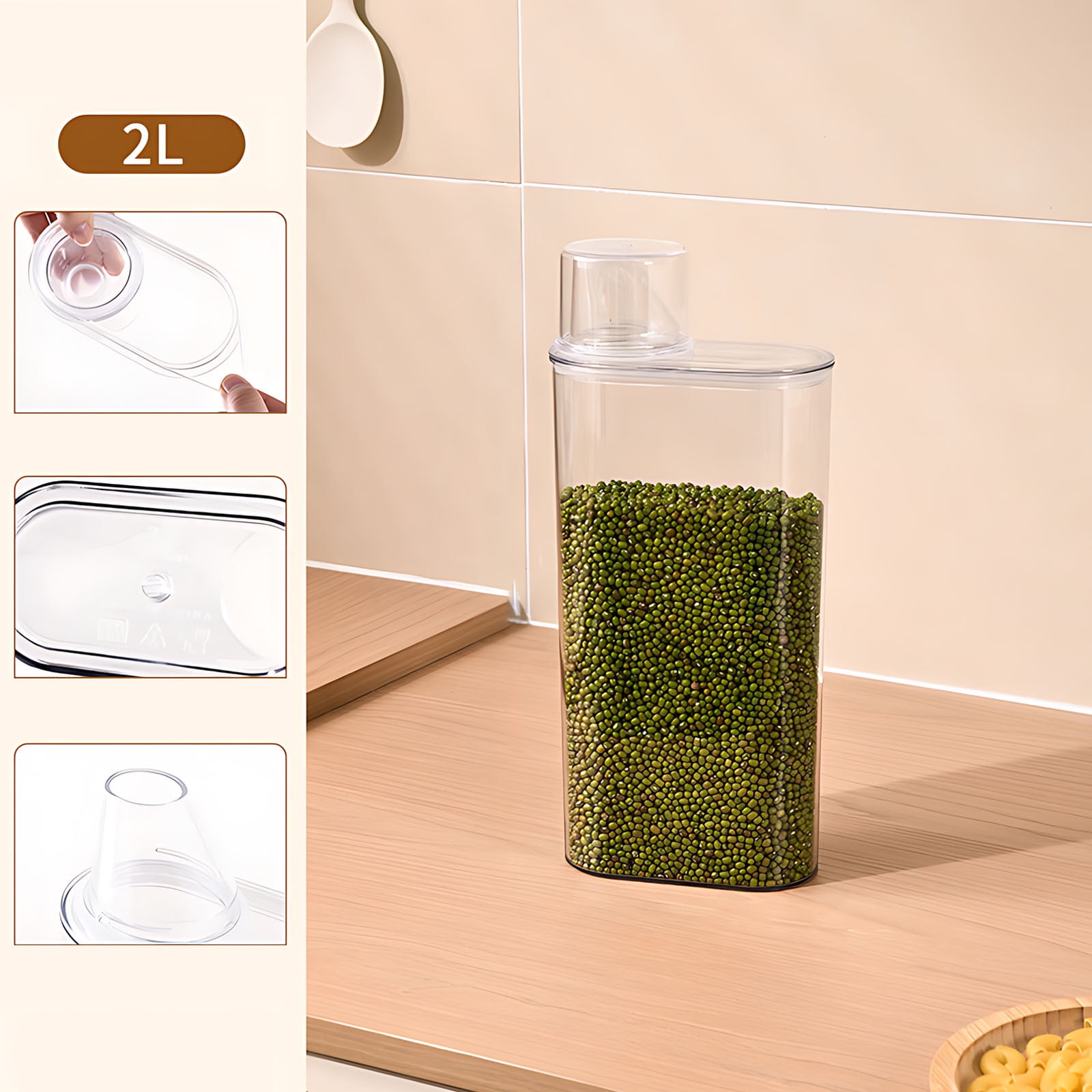 Qaailabf Airtight Food Storage Container 4L Kitchen Pantry Organization ...