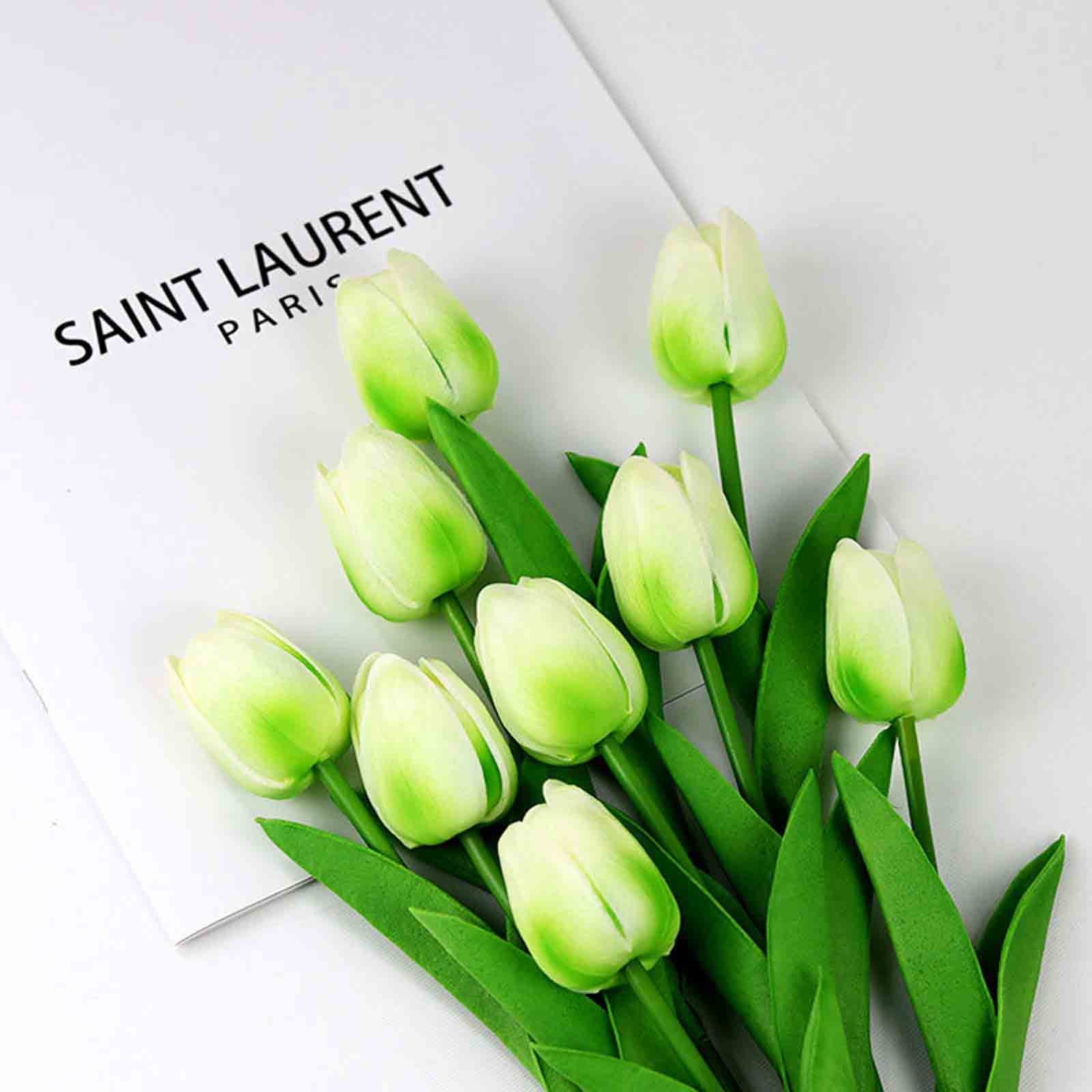 Qaailabf Artificial Mini Tulip Flowers - Scandinavian Style Fake Tulips for Wedding, Home Decor ...