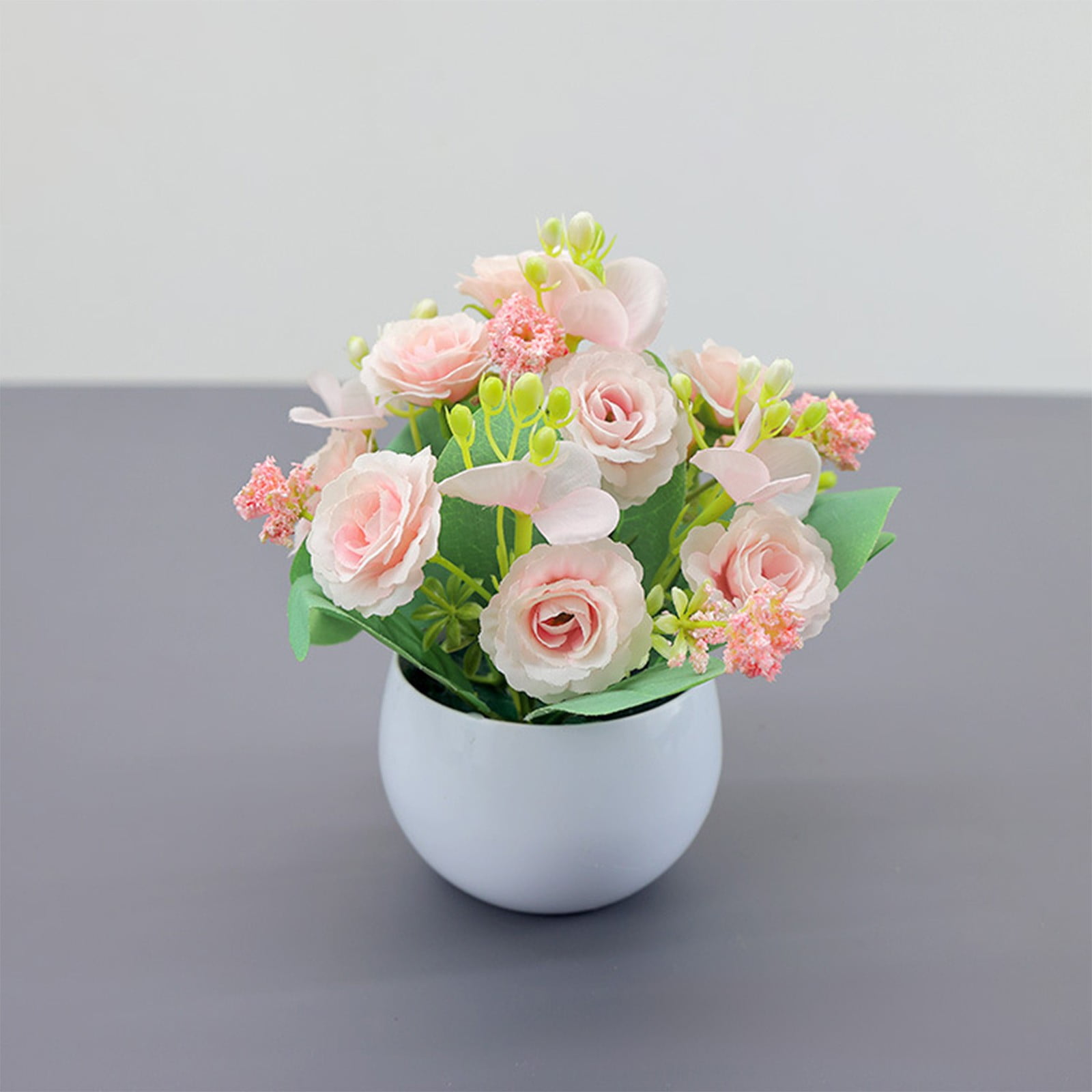 Qaailabf Artificial Potted Flowers Bouquet | Realistic Fake Polyester ...