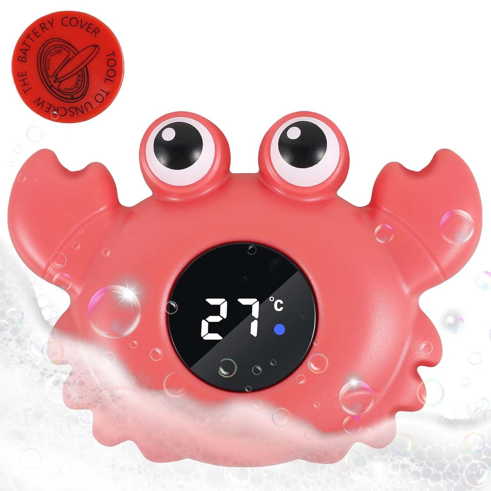 Qaailabf Baby Bath Thermometer Cute Crab Design Electronic Water ...