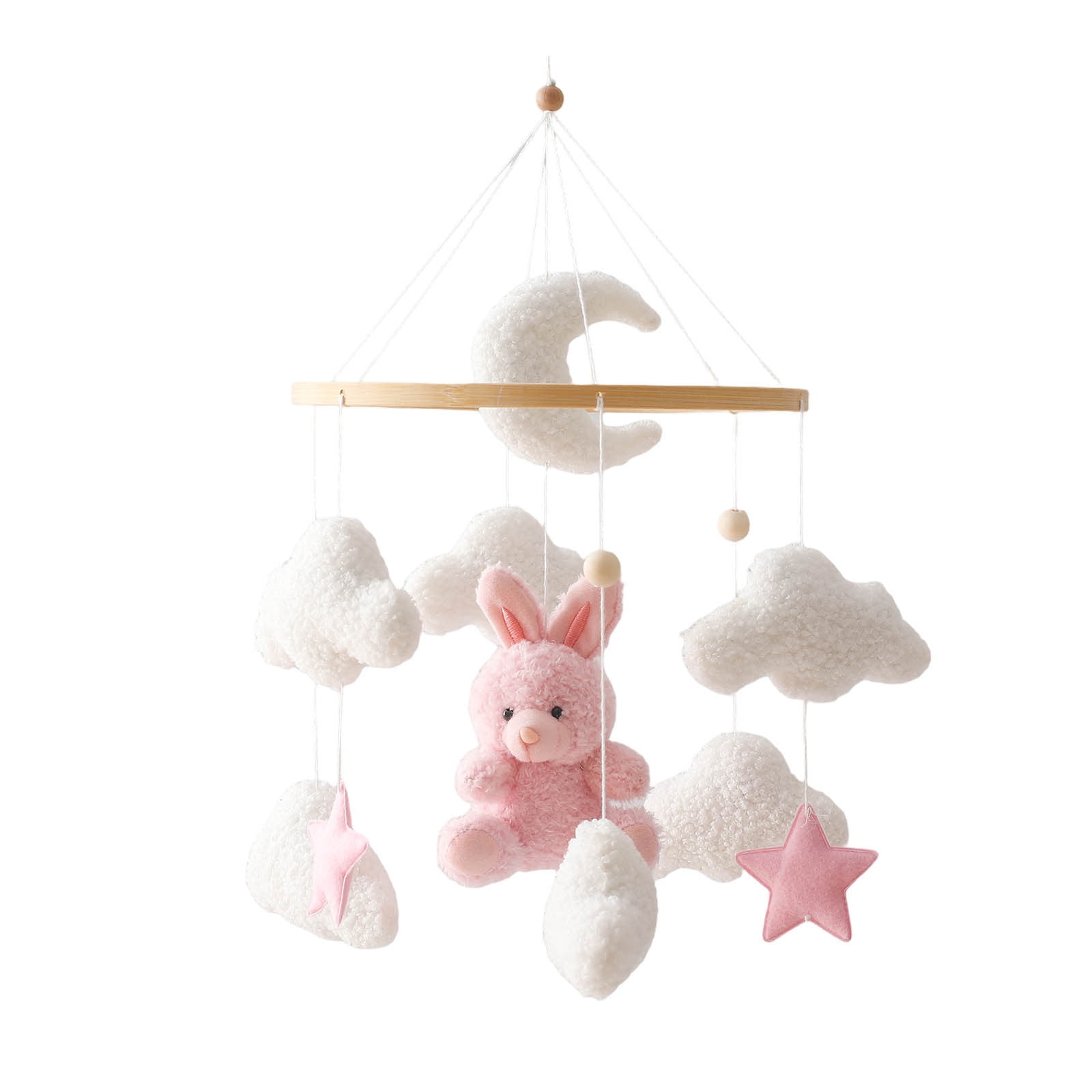 Qaailabf Baby Crib Mobile with Bunny Decoration, Rotating Nursery ...